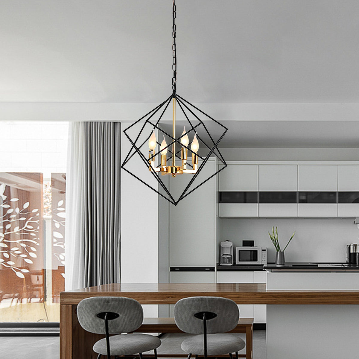4-light Goldtone/Matte Black Nested Cube Chandelier – Overstock 4-light Goldtone/Matte Black Nested Cube Chandelier – Overstock