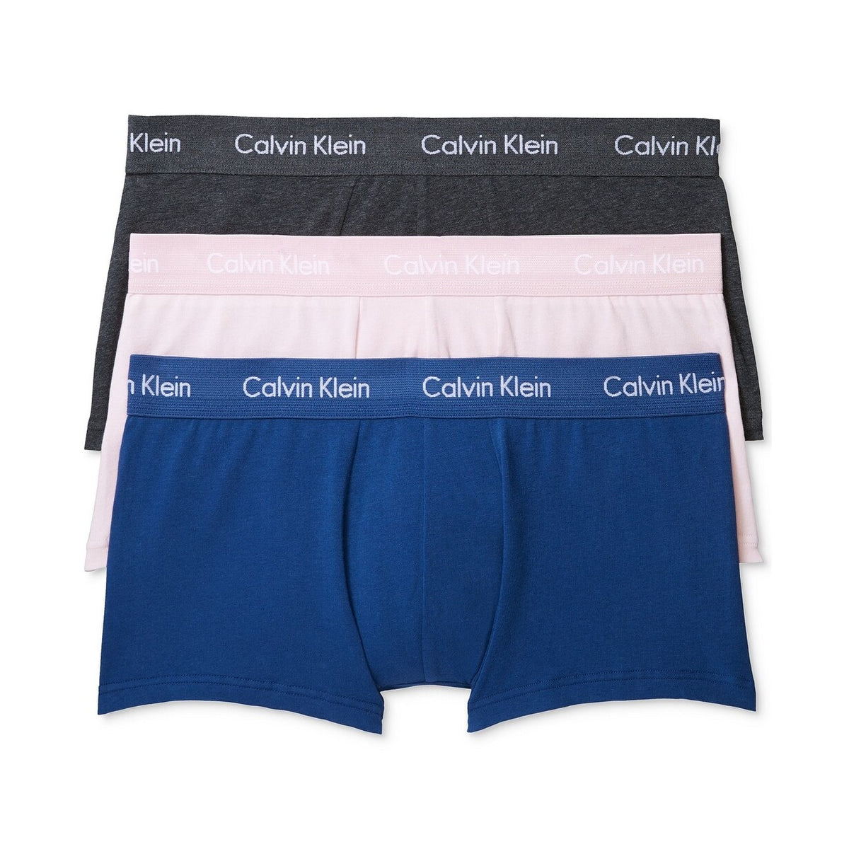 Calvin Klein Mens Cotton Stretch Low Rise Trunks 3 Pack Nu2664 Pink S