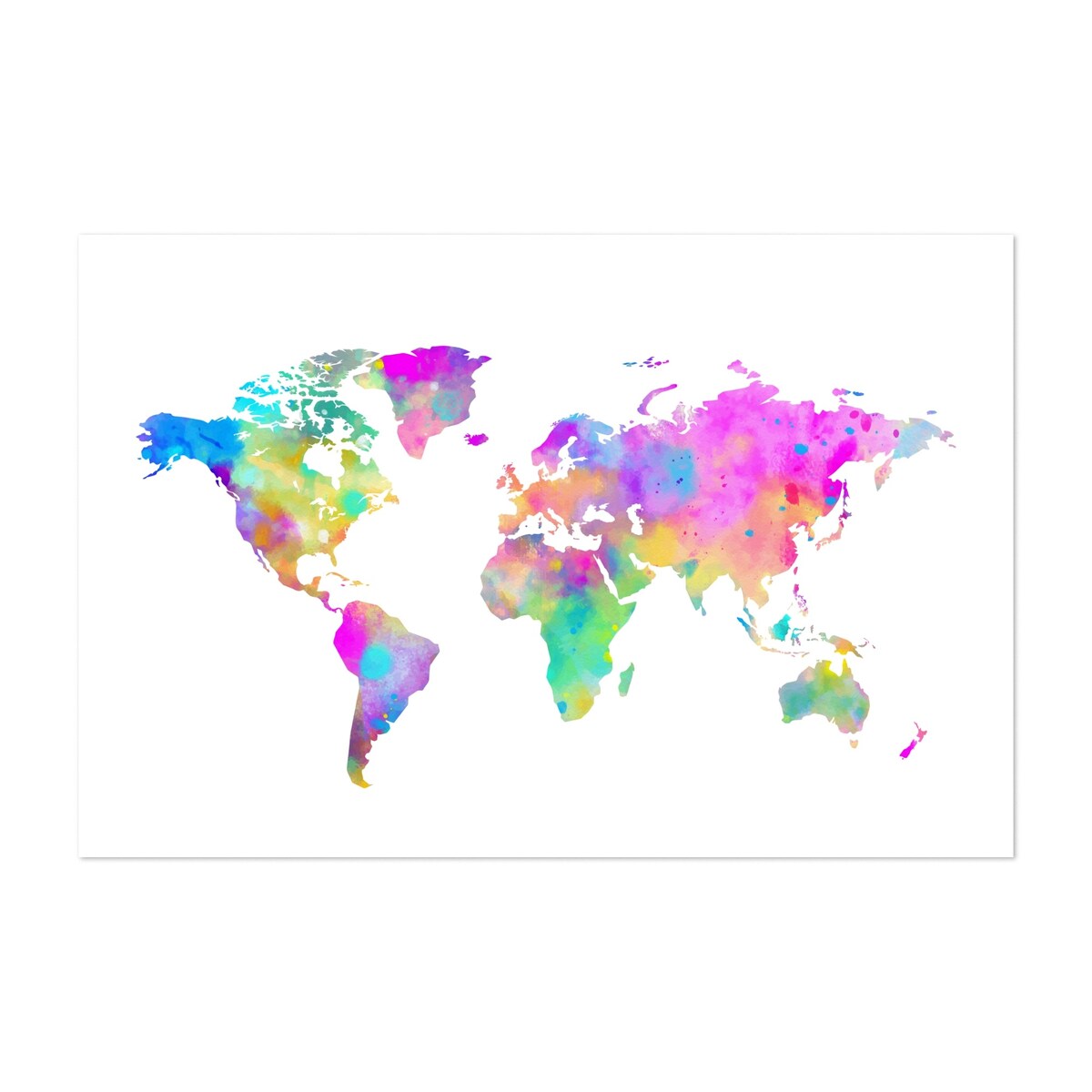Colorful Watercolor World Map Digital Art Print/Poster – Overstock Colorful Watercolor World Map Digital Art Print/Poster – Overstock