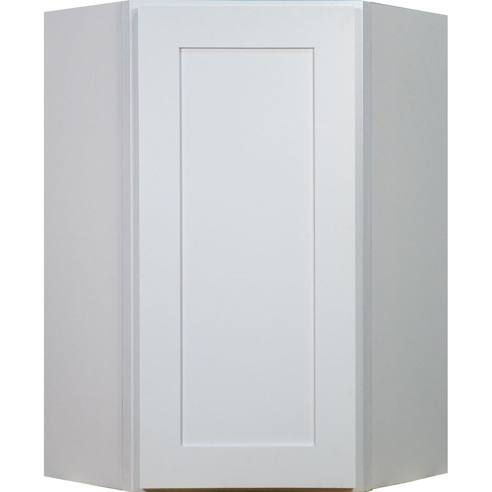 Everyday Cabinets 24-inch White Shaker Diagonal Corner Wall Kitchen Ca ...