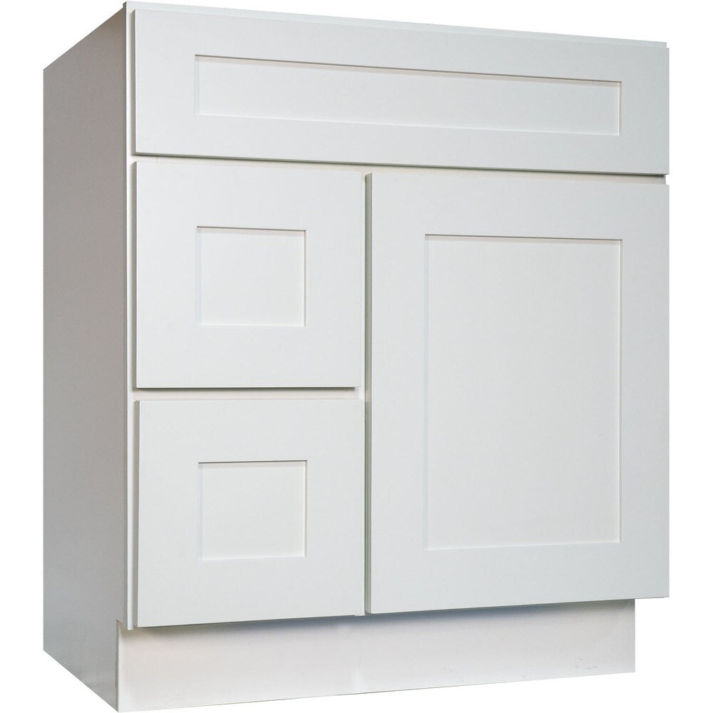 Everyday Cabinets White Shaker 30-inch Single Sink Bathroom Vanity Cab ... Everyday Cabinets White Shaker 30-inch Single Sink Bathroom Vanity Cab ...