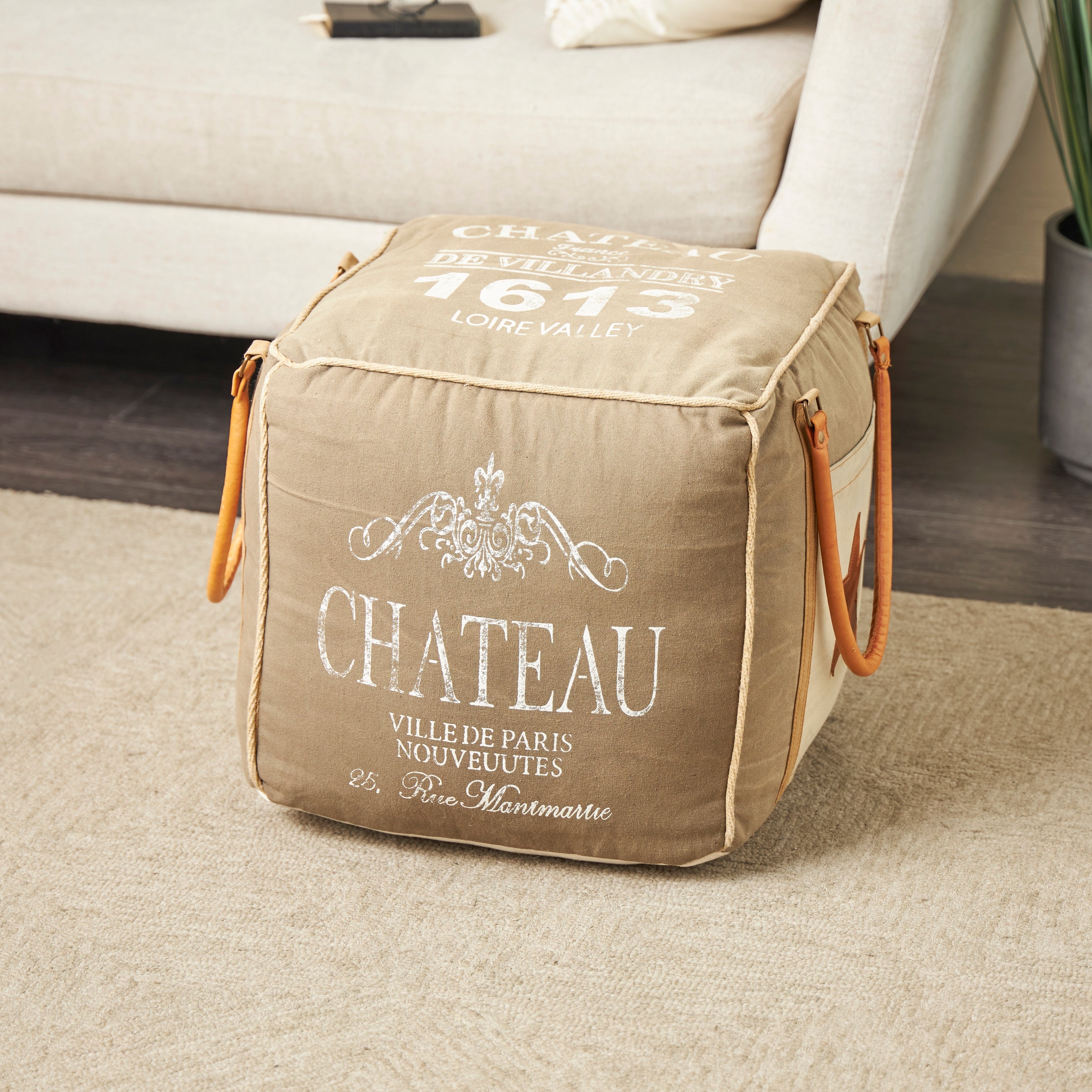 Canvas pouf ottoman store