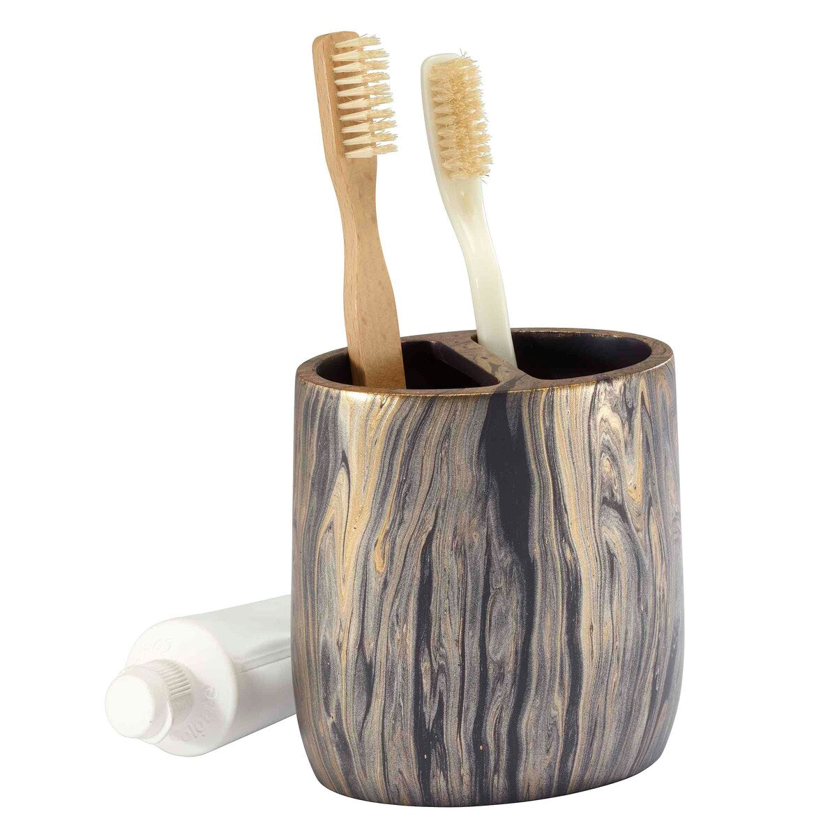 Nicole Miller Harper Blackgold Toothbrush Holder Overstock