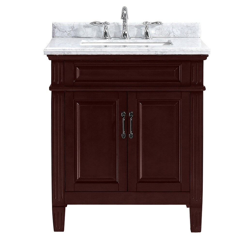 OVE Decors Blaine 30 in Chocolate Single Sink Vanity with Marble Top ...