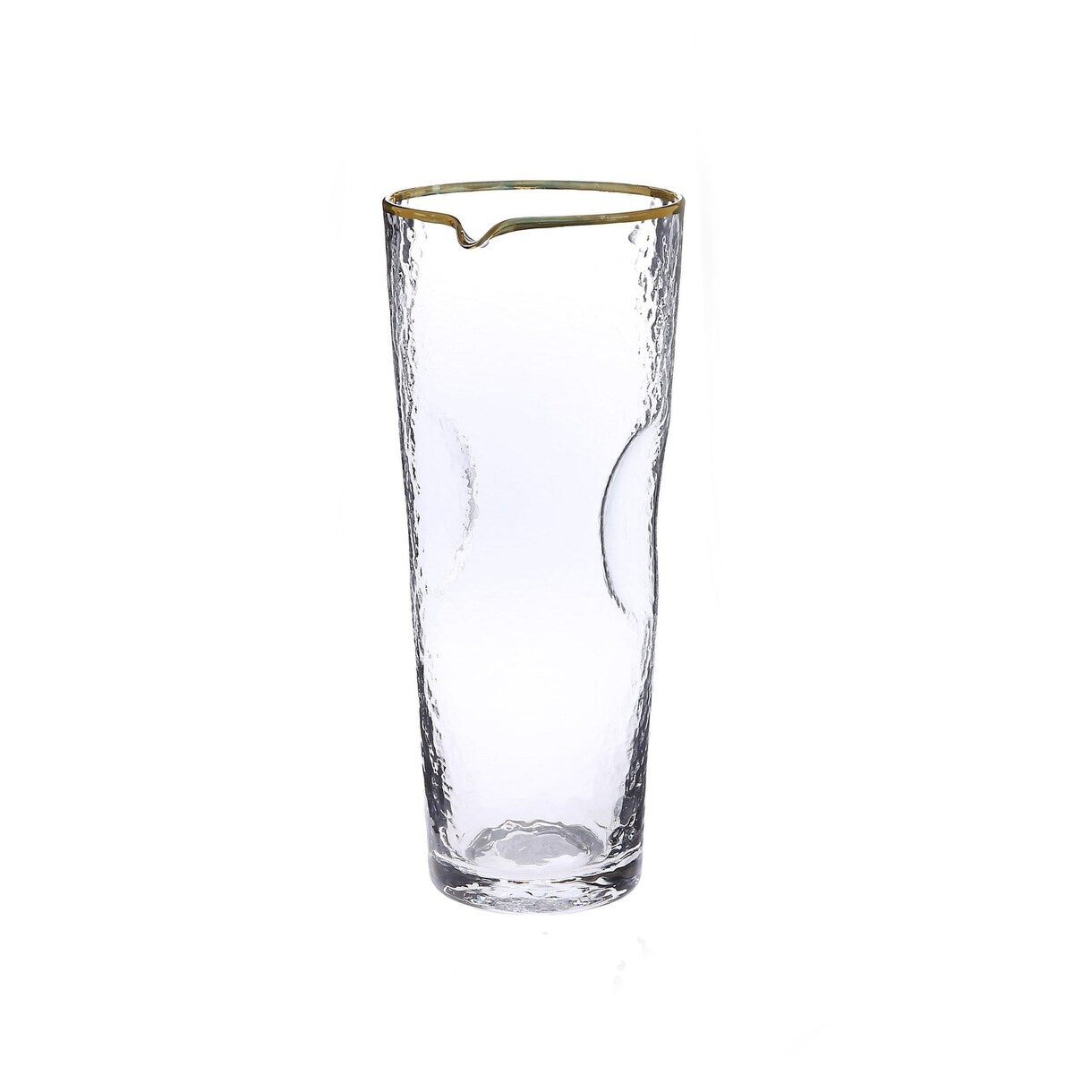 Pebble Glass Water Pitcher With Gold Rim Overstock