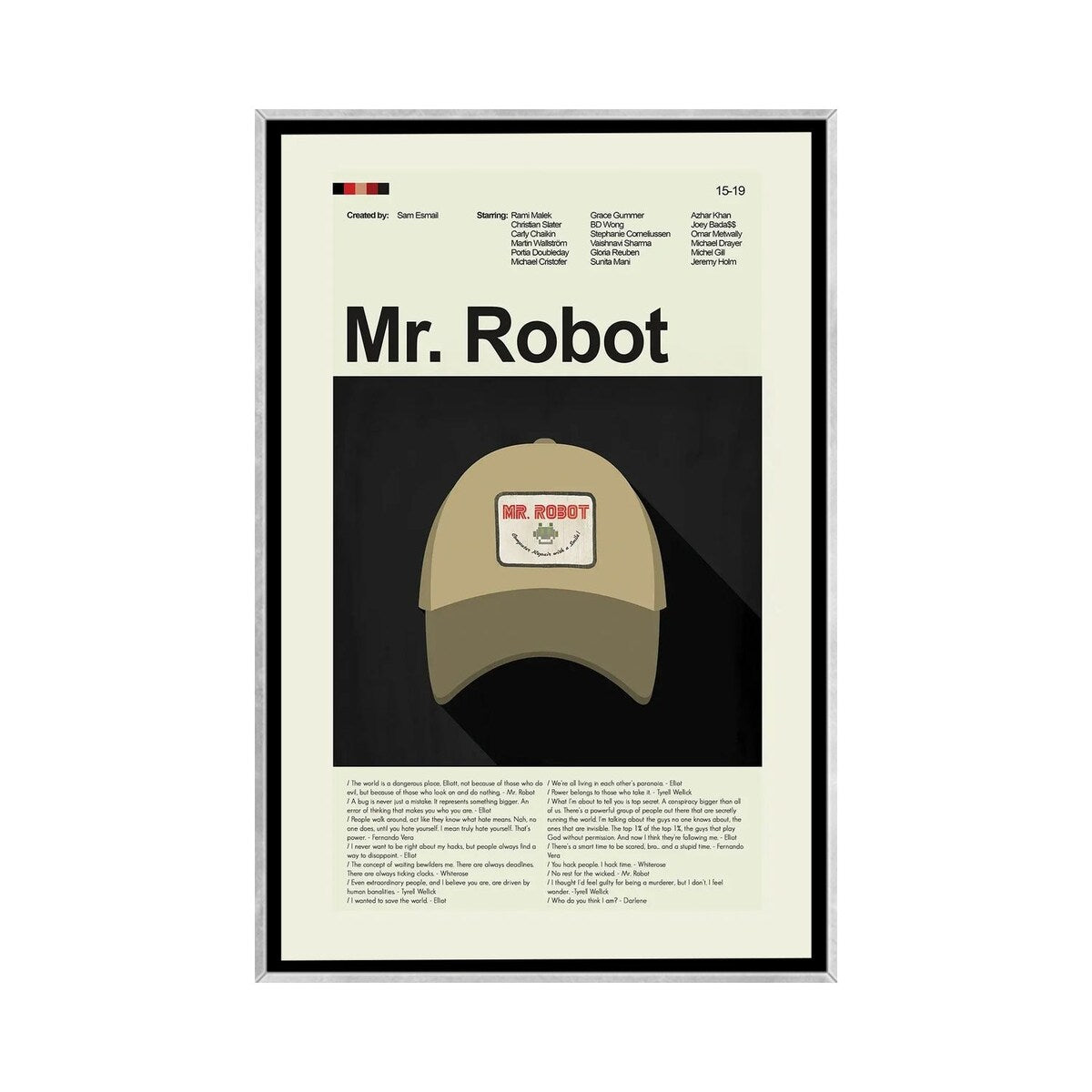 Icanvas Mr Robot By Prints And Giggles By Erin Hagerman Framed