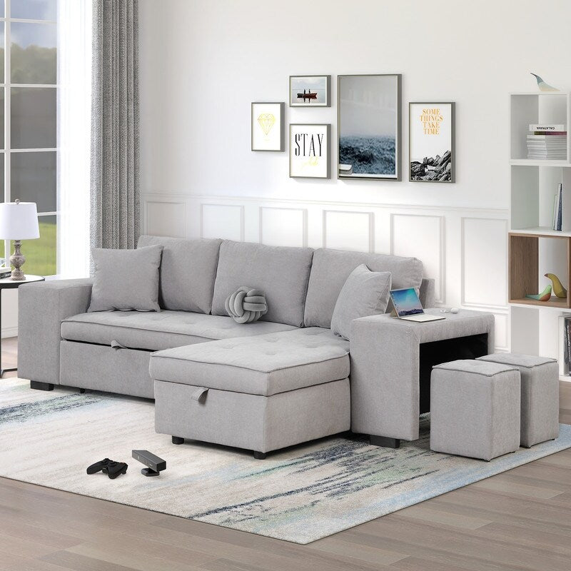 L shaped convertible couch store