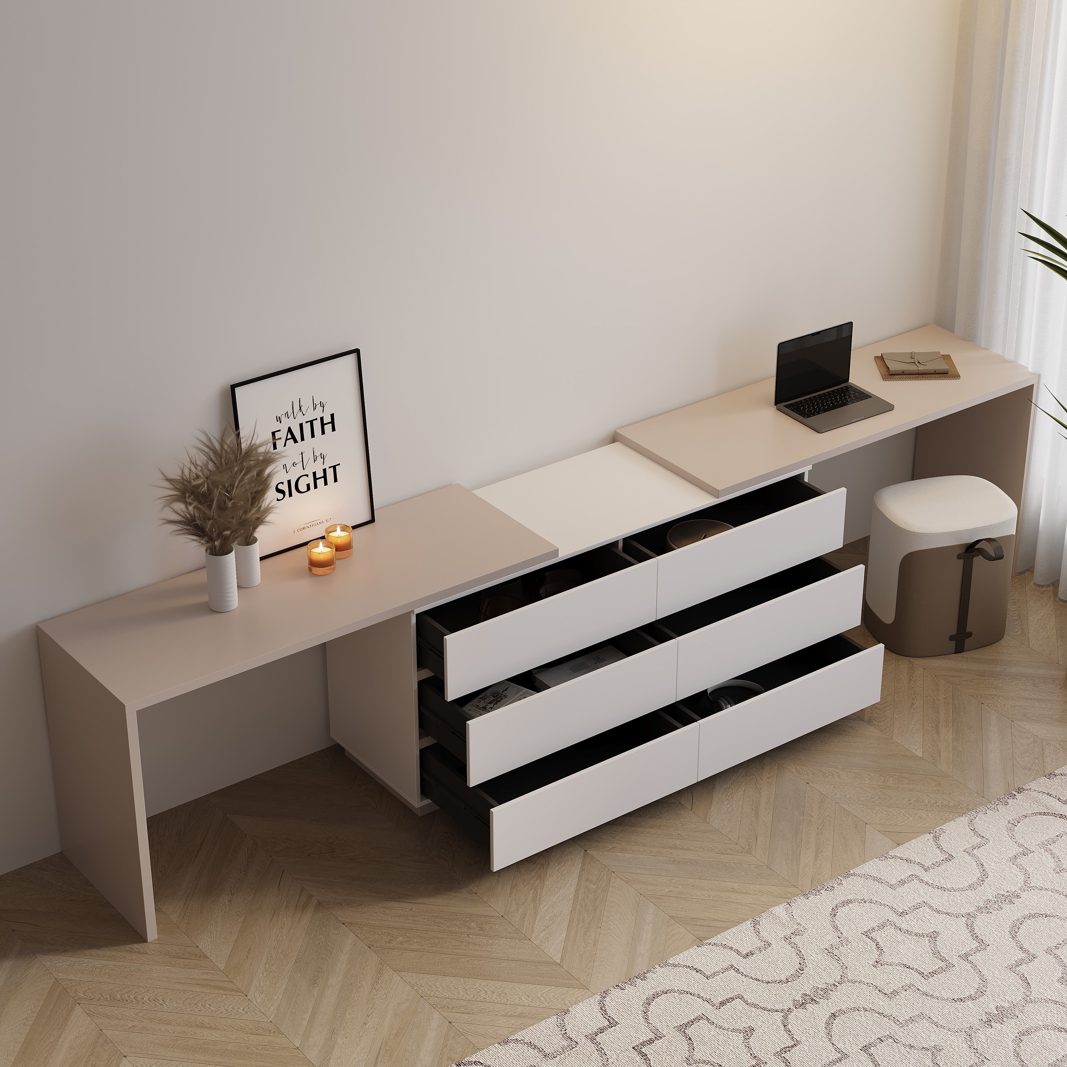 Expandable office desk store