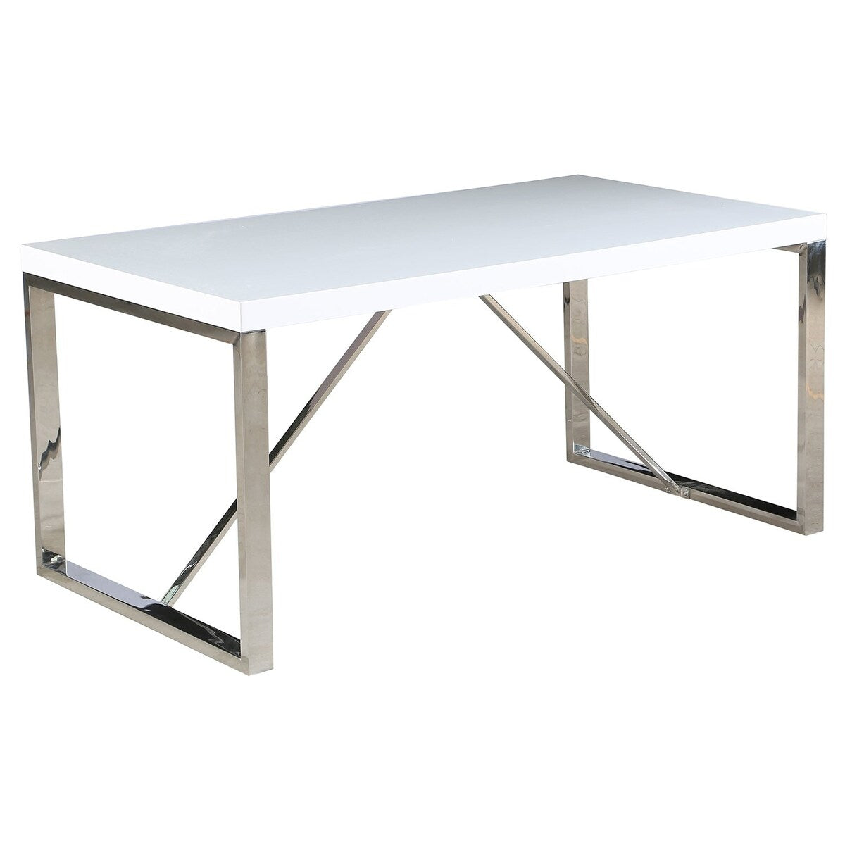 White table chrome legs store