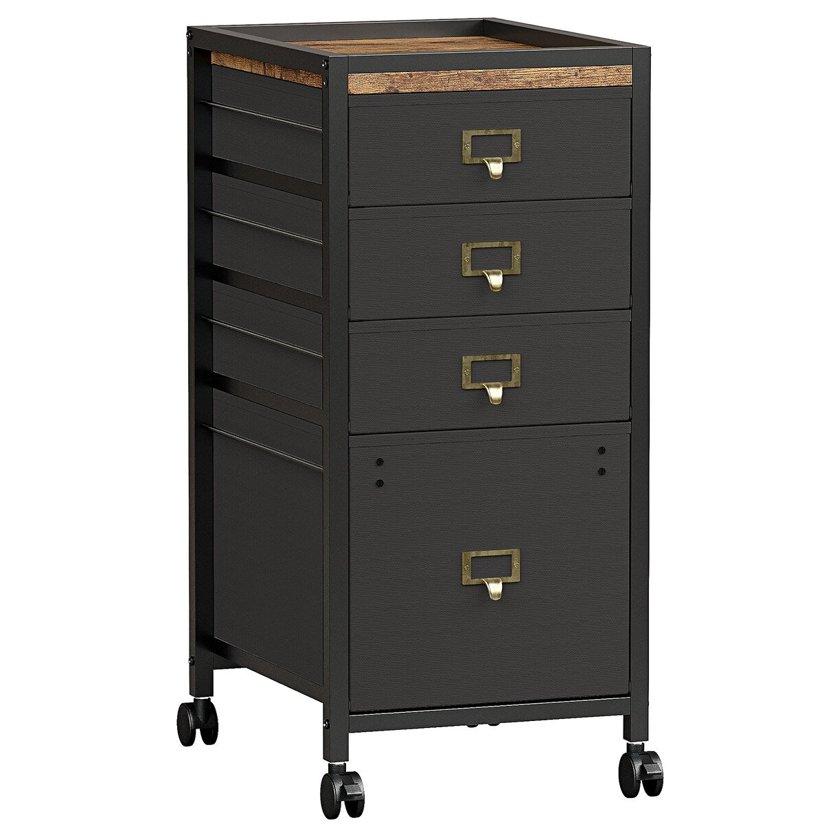 4 Drawer Under Desk Mobile File Cabinet with Wheels Overstock