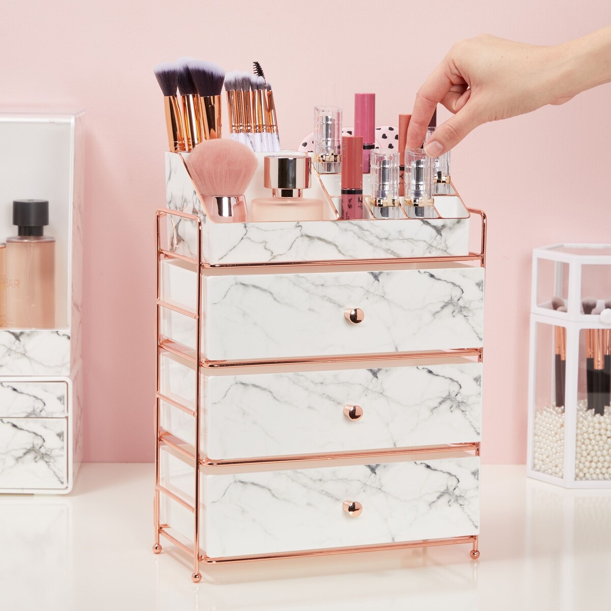 Makeup organizer gold store