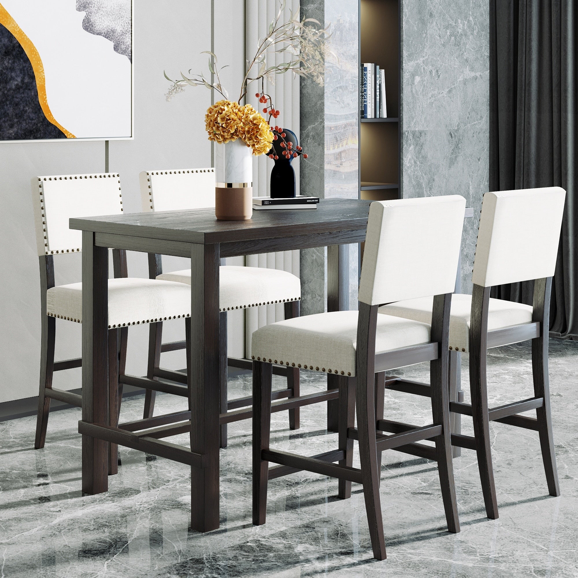 5 Piece Counter Height Dining Set Overstock