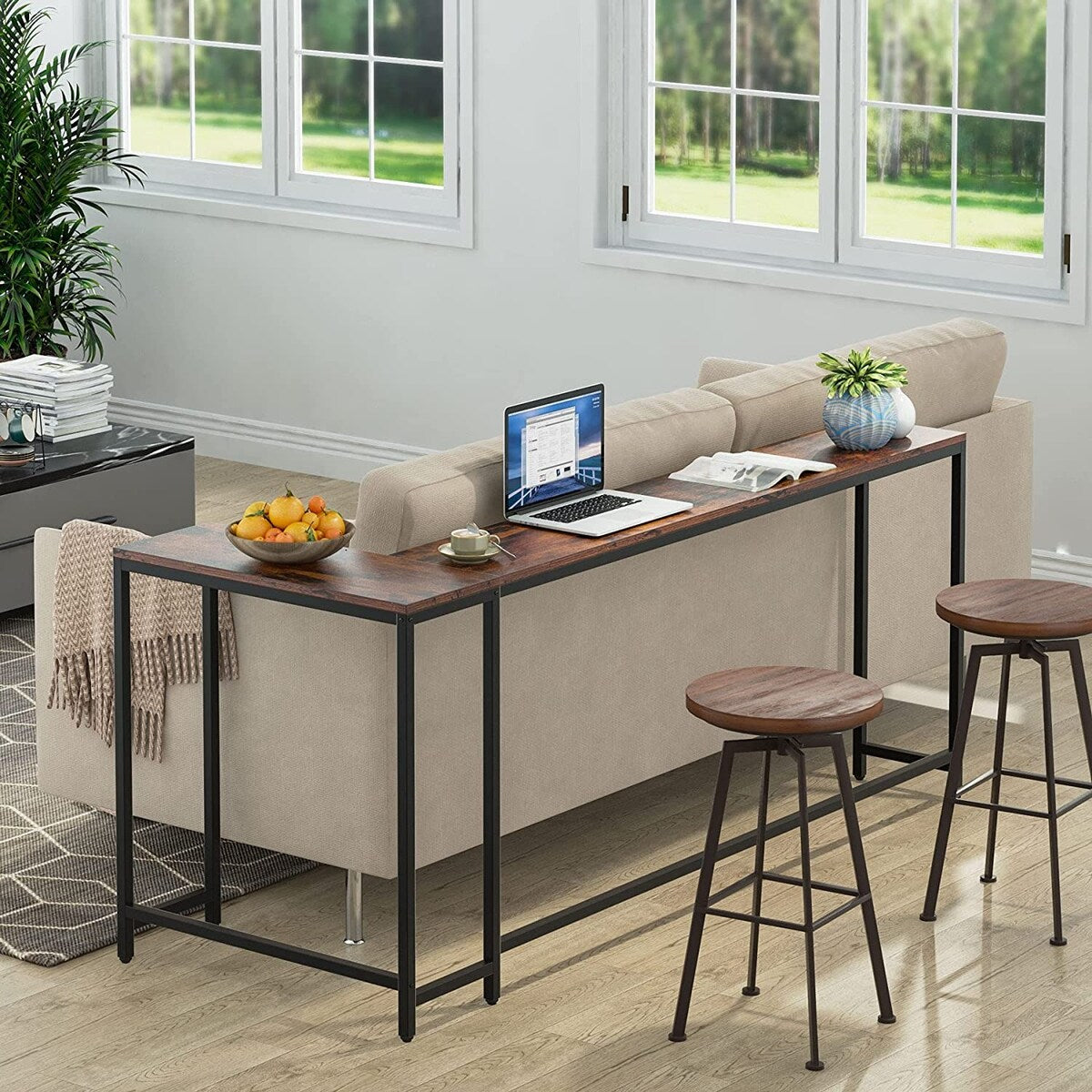 Extra long sofa table with stools store