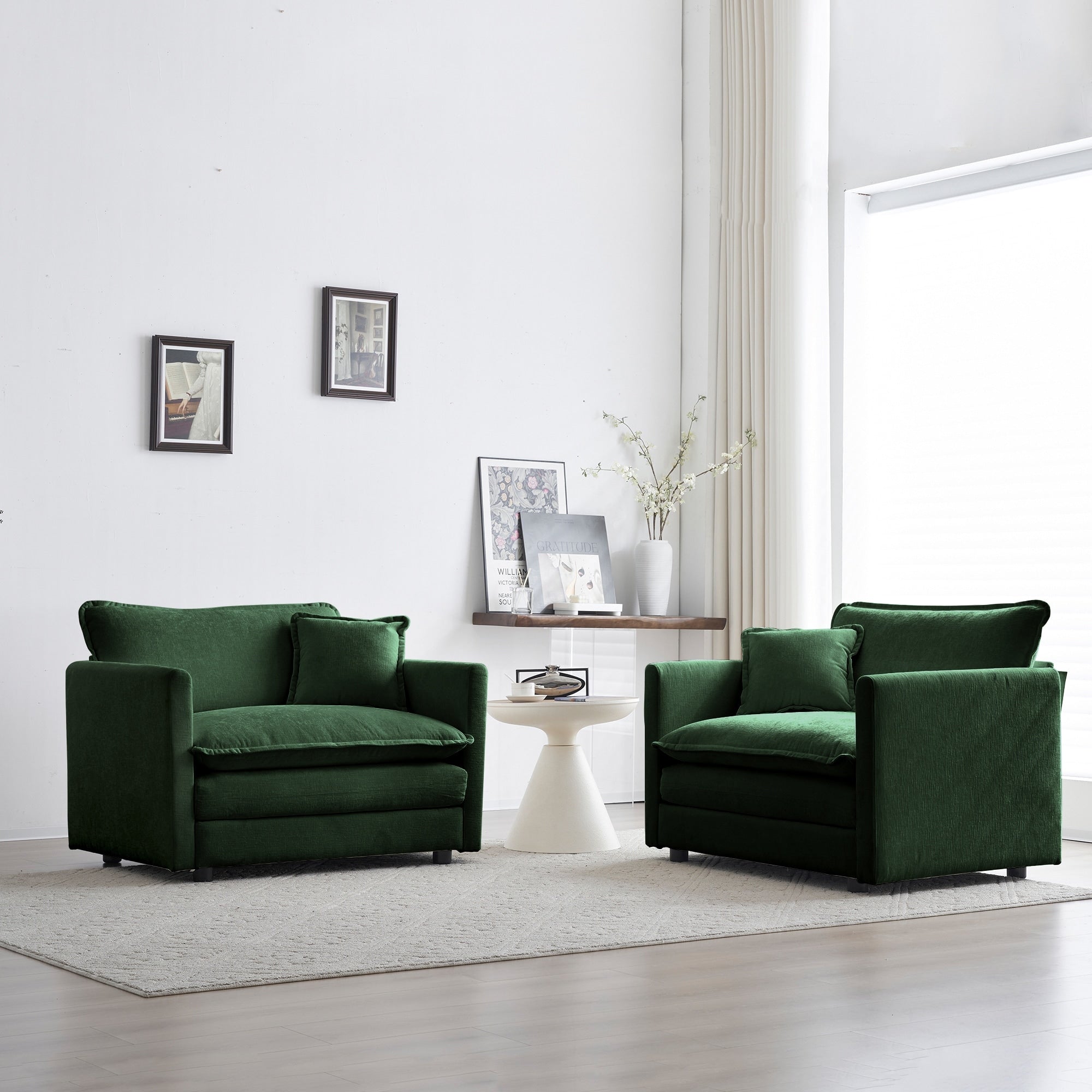 Green velvet chair and a half store