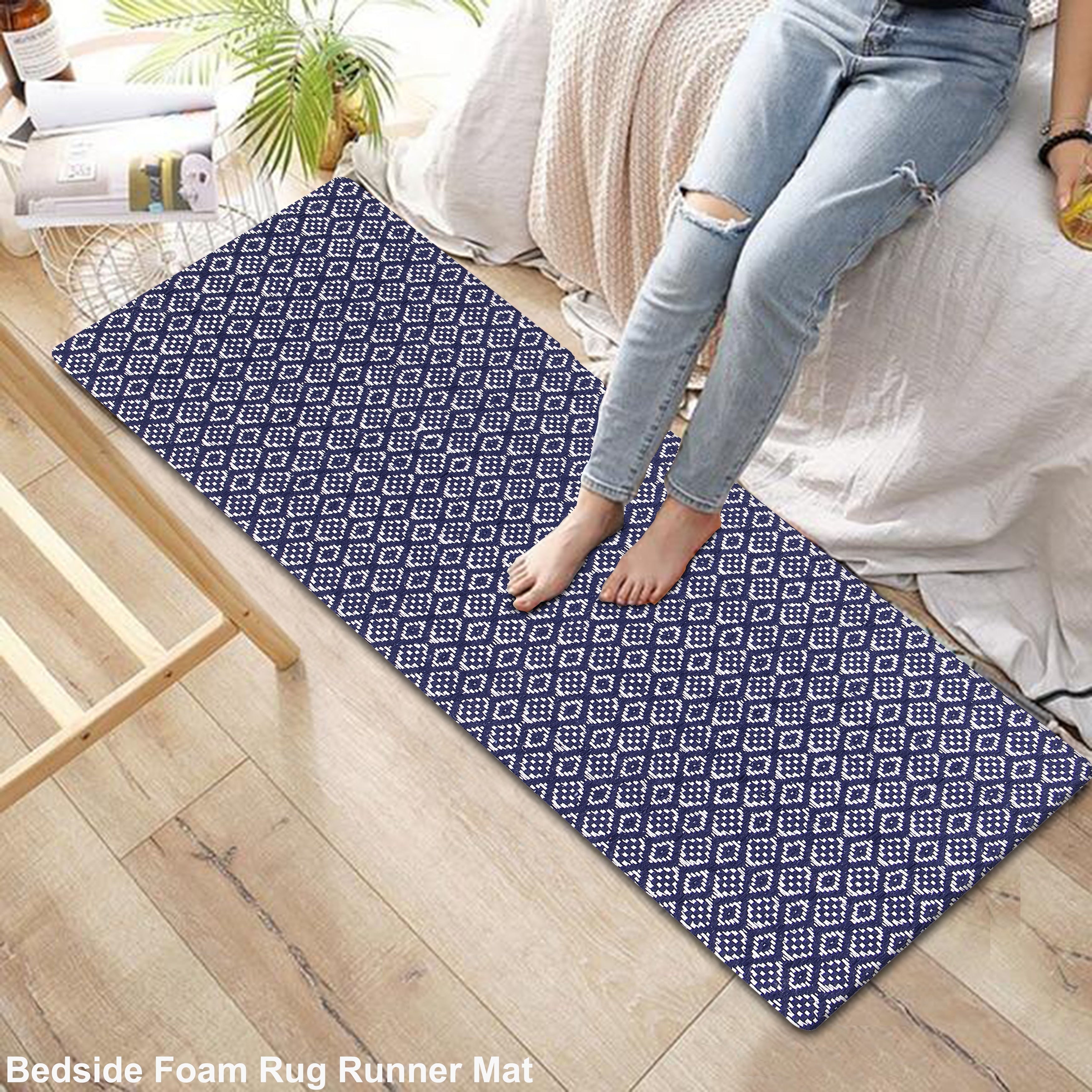 Anti Fatigue Kitchen Bathroom Bed side Mat Hand Woven Runner Rug Cushi