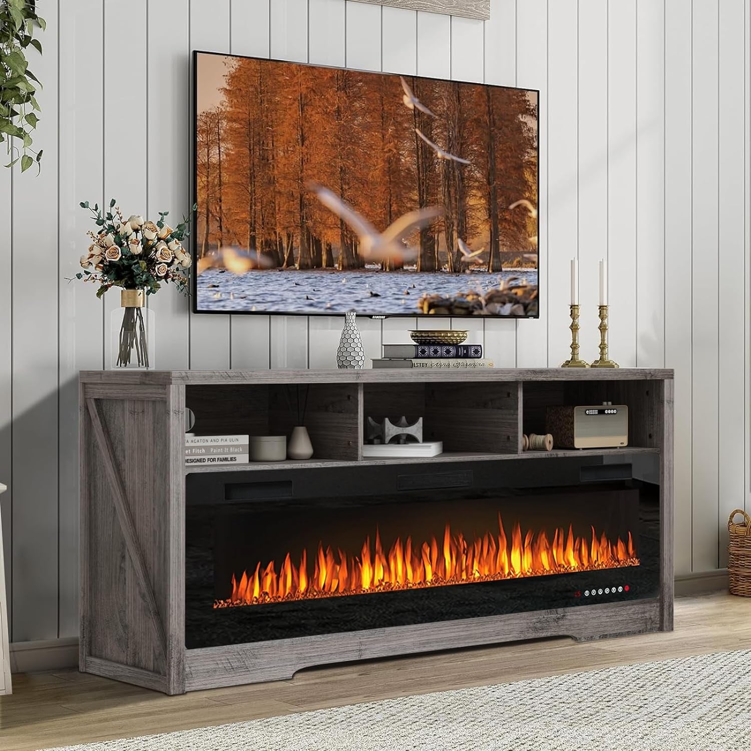 Fireplace tv stand overstock store