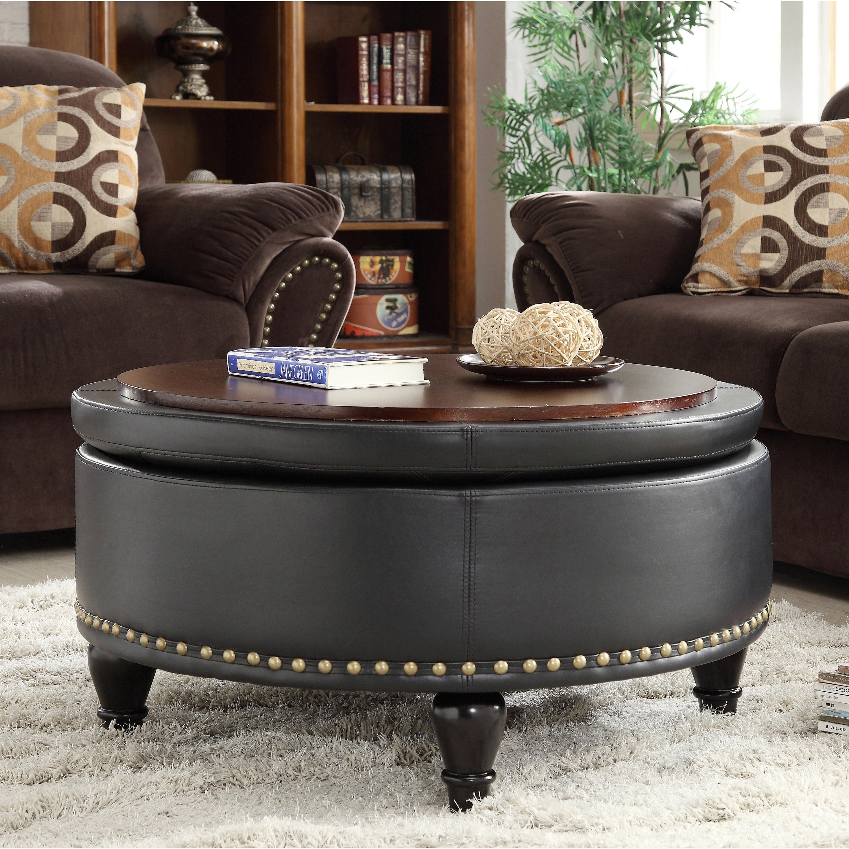 Copper Grove Payara Round Storage Ottoman Overstock