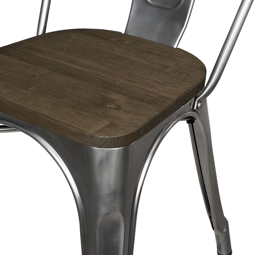 DHP Fusion Antique Gun Metal 2 Chairs and Square Table Set