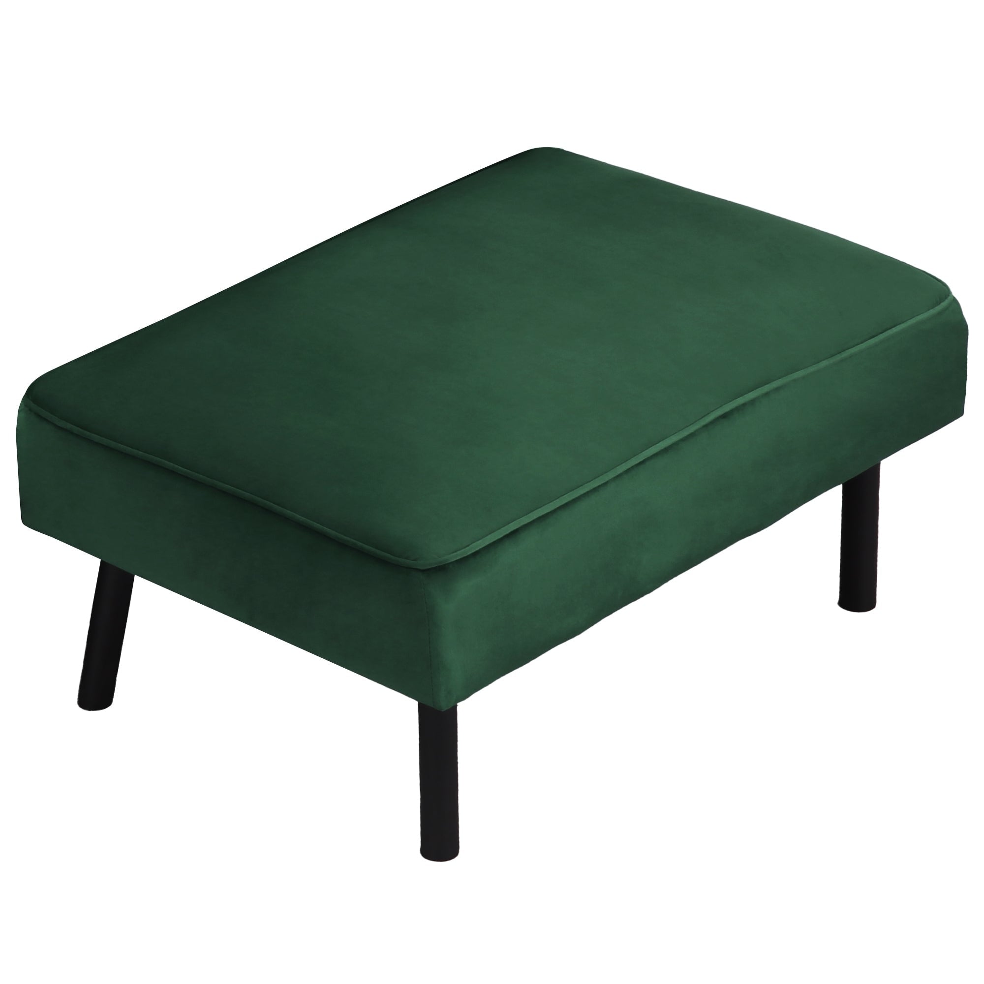 Rectangular Velvet Fabric Removable Ottoman Footstool Caramel Brown