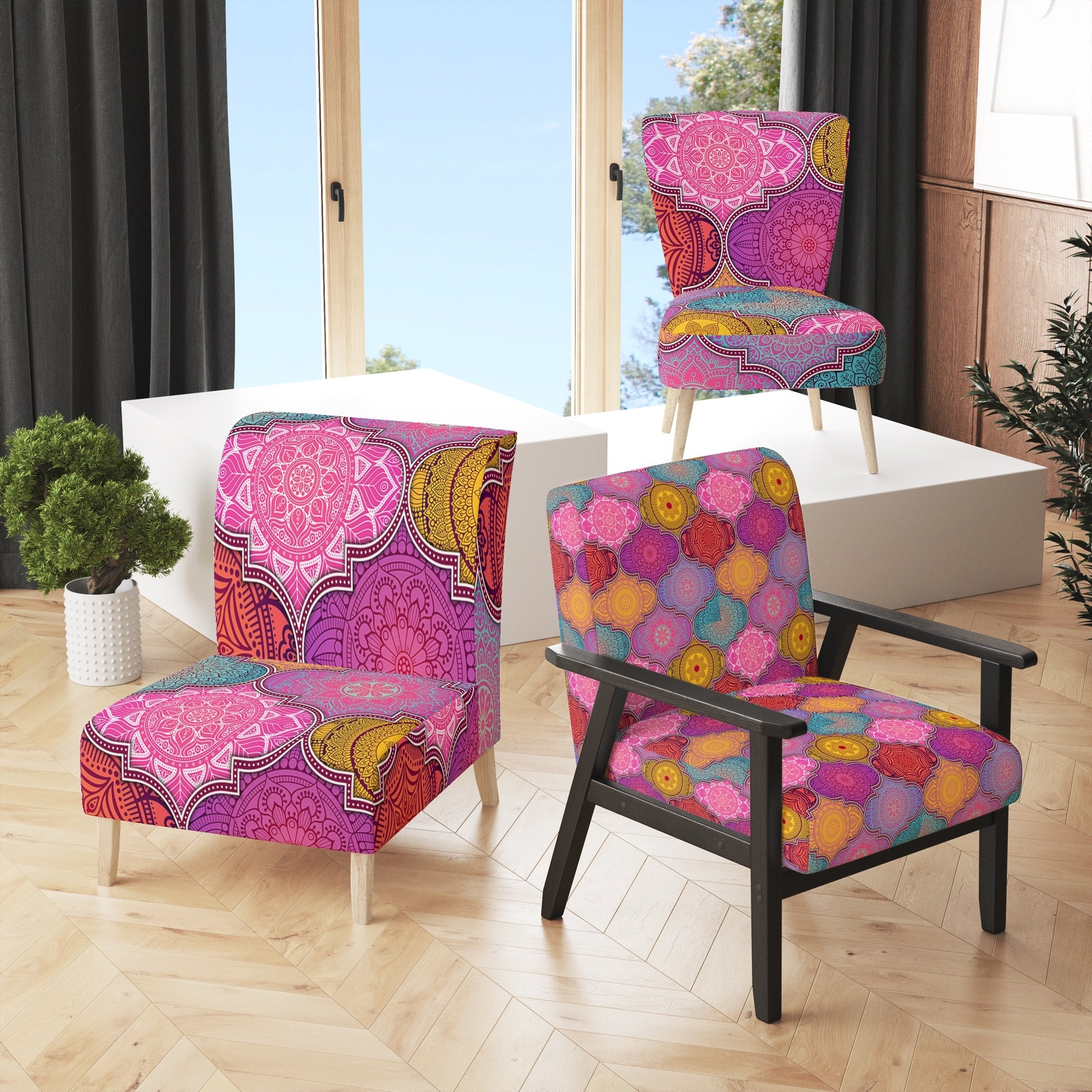 Pink patchwork chair store