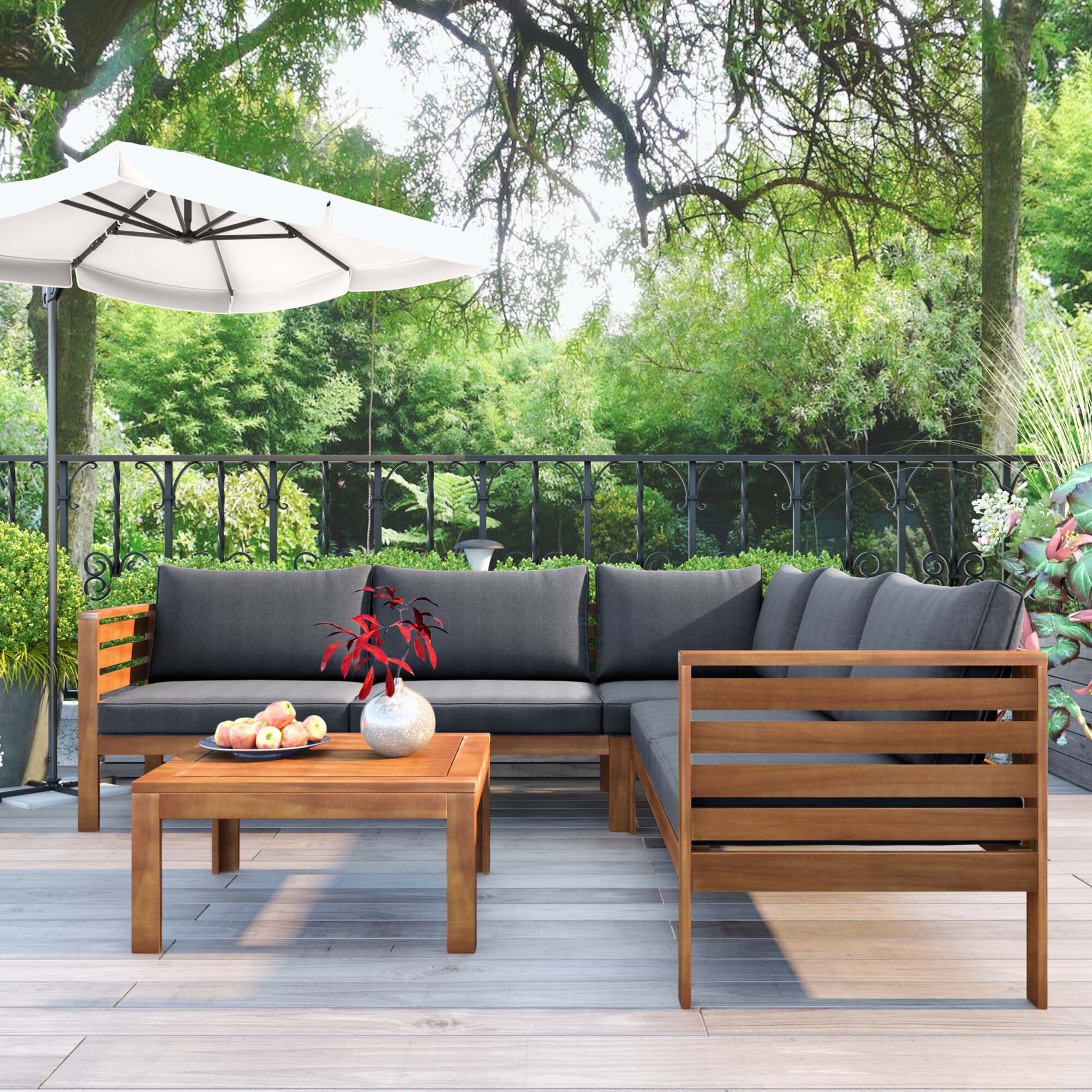 Exotic design Wood Structure Outdoor Sofa Set