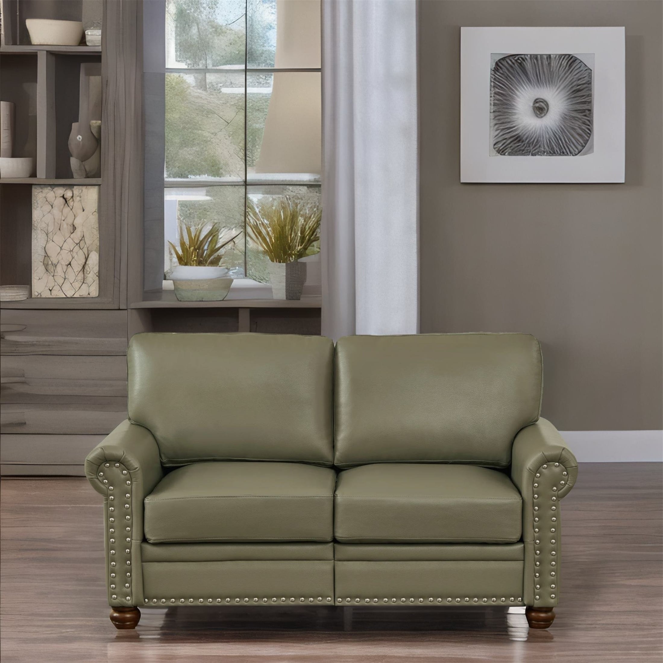 Faux Leather Living Room Loveseat Sofa