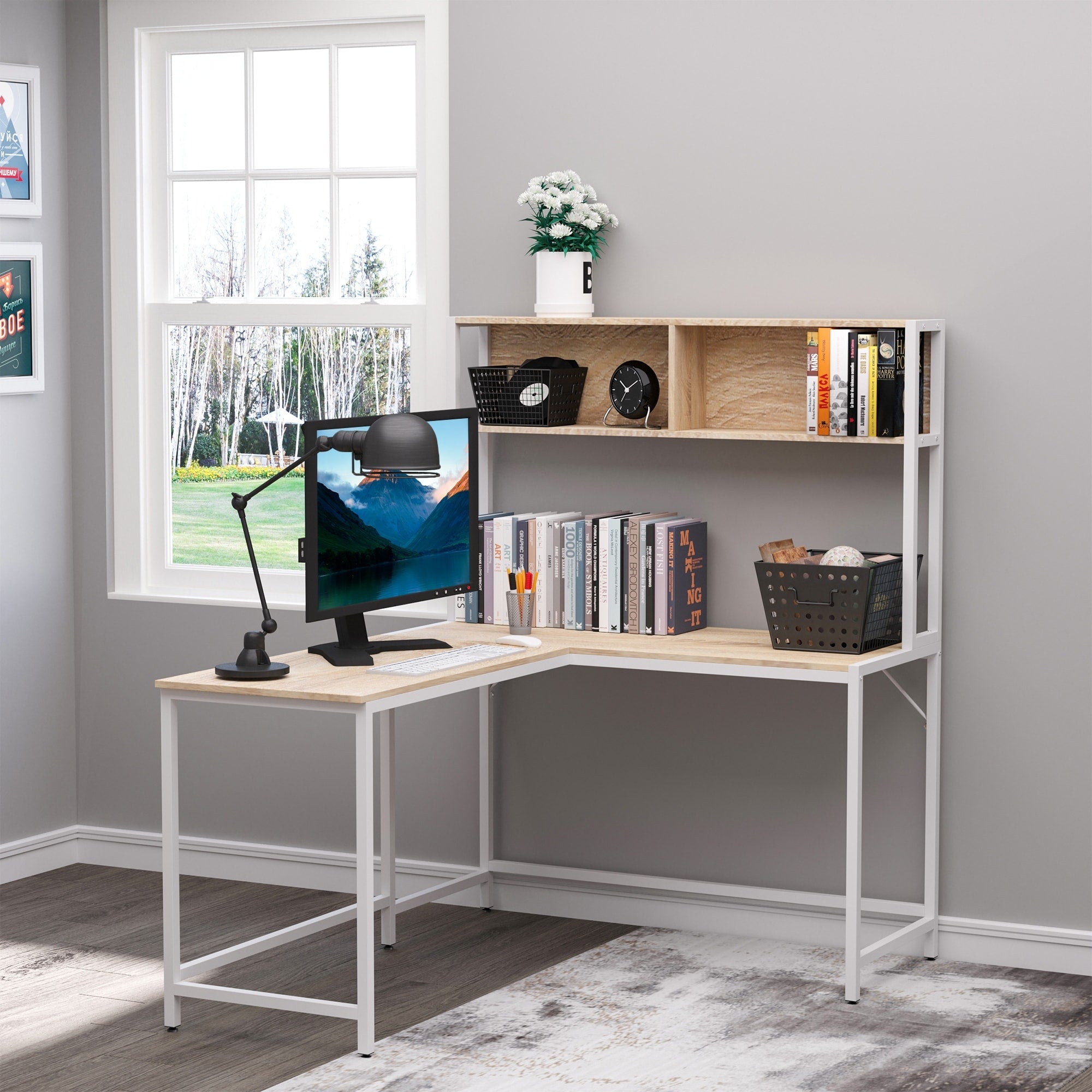 Overstock desk with hutch store