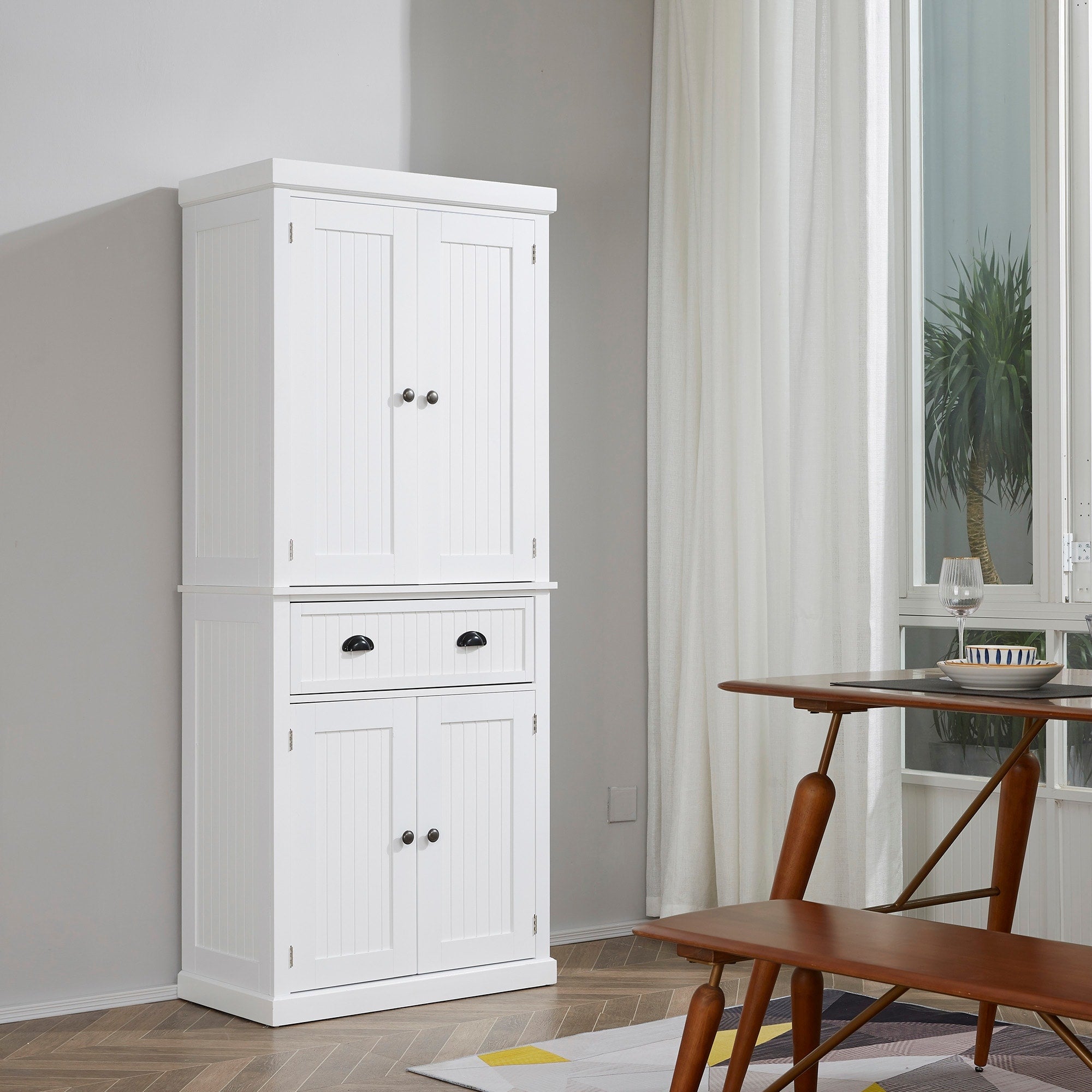 White freestanding cupboard store