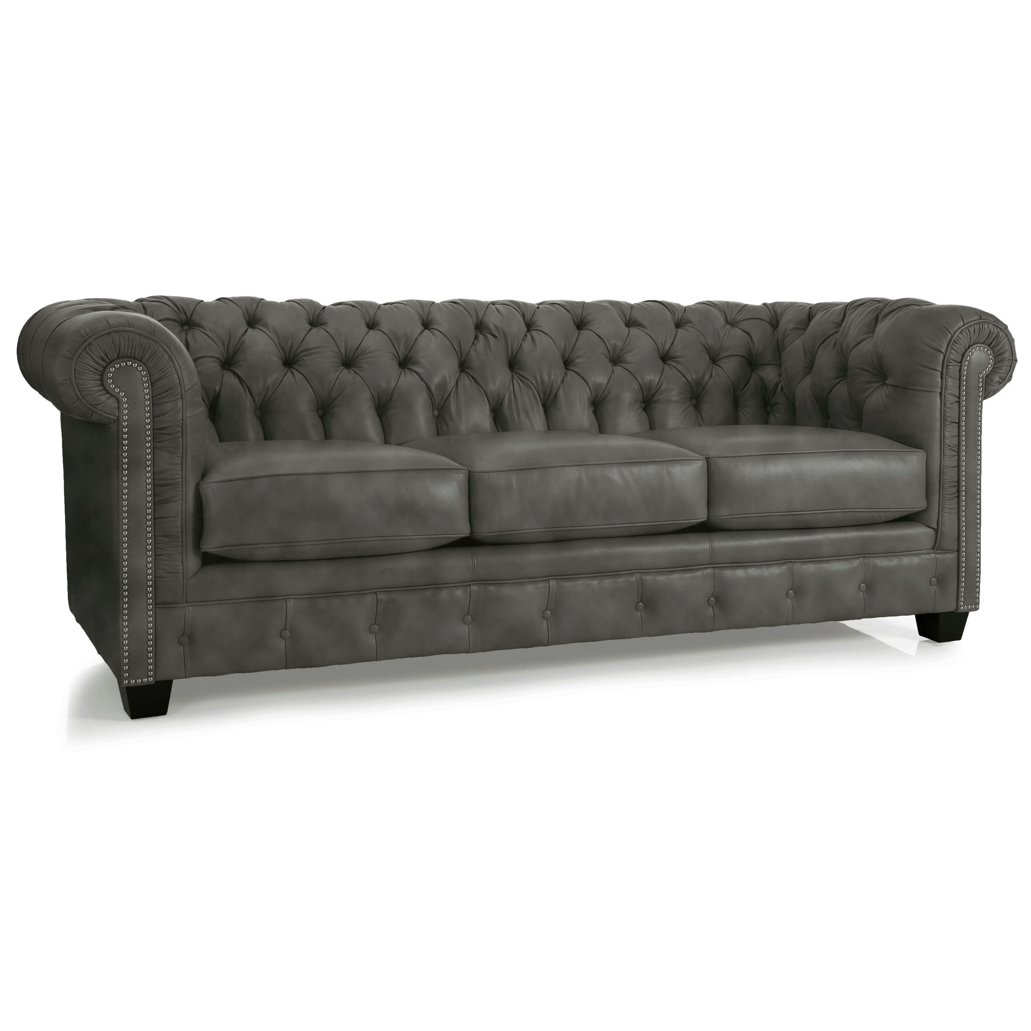 Hancock Tufted Top Grain Italian Leather Chesterfield Sofa 31 H x 8 Overstock