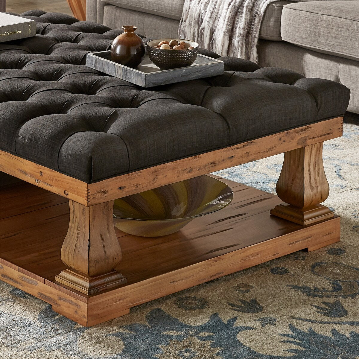 Knightsbridge tufted ottoman store
