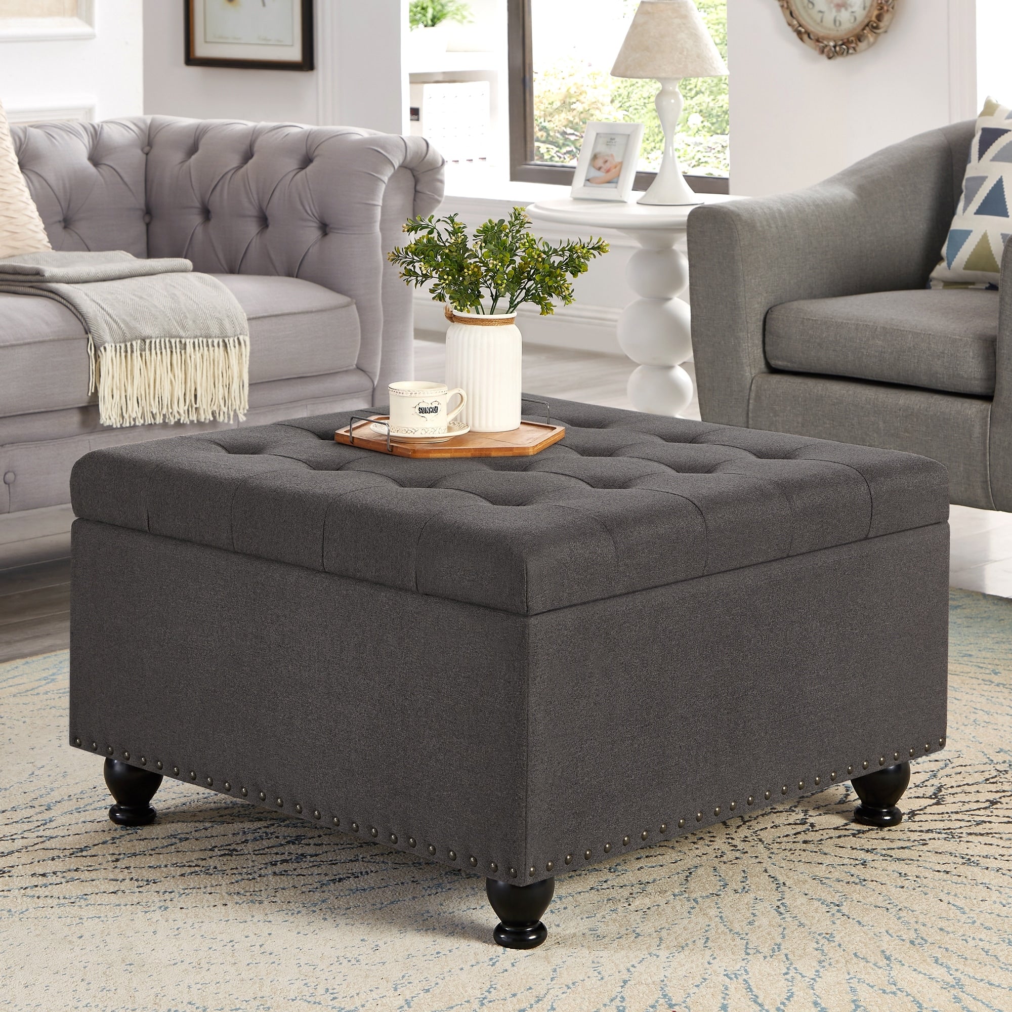Square ottoman with legs store