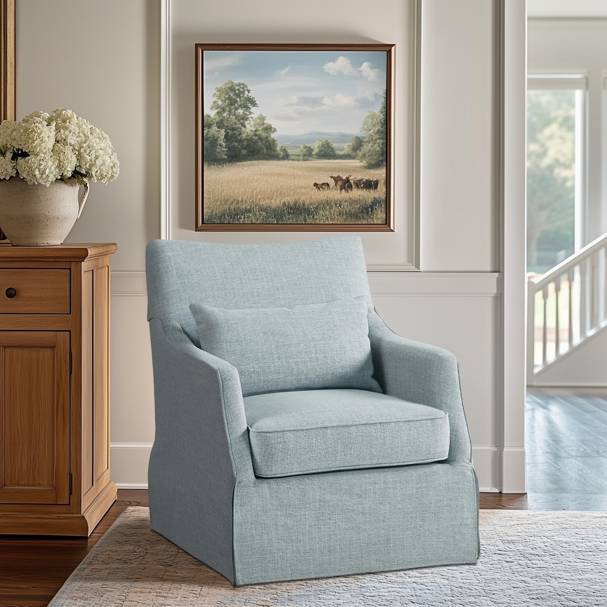Martha stewart london skirted swivel chair store
