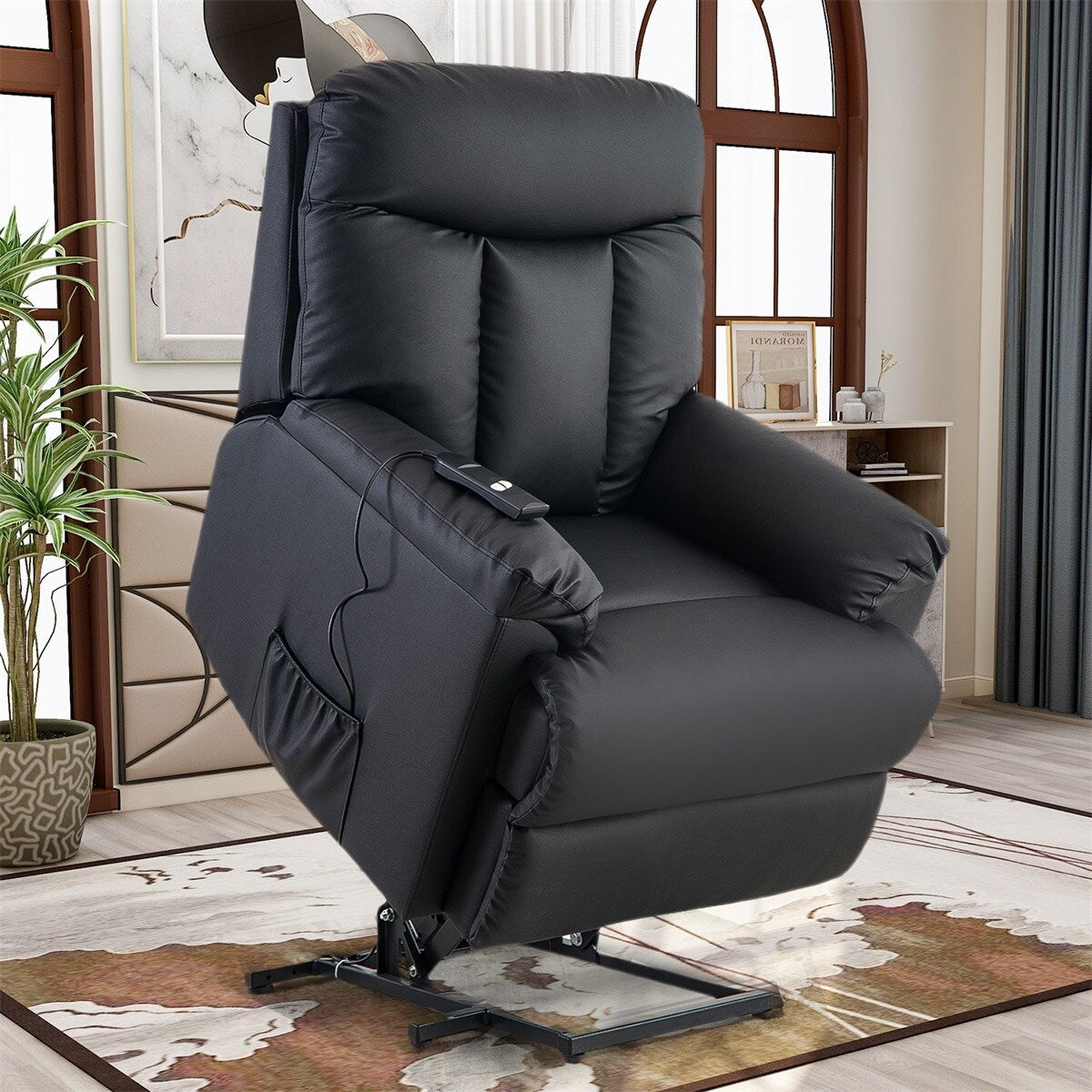 Merax PU Leather Power Recliner and Lift Chair with Remote Control Overstock