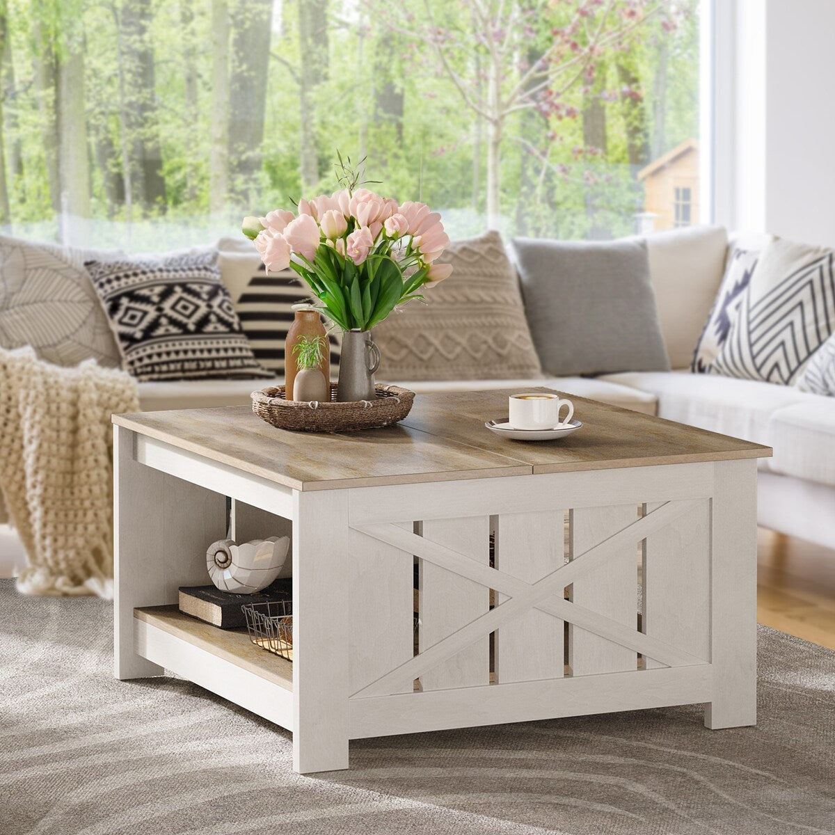 Overstock farmhouse coffee table store