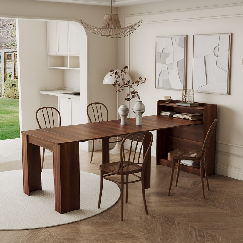 Extendable table with storage store