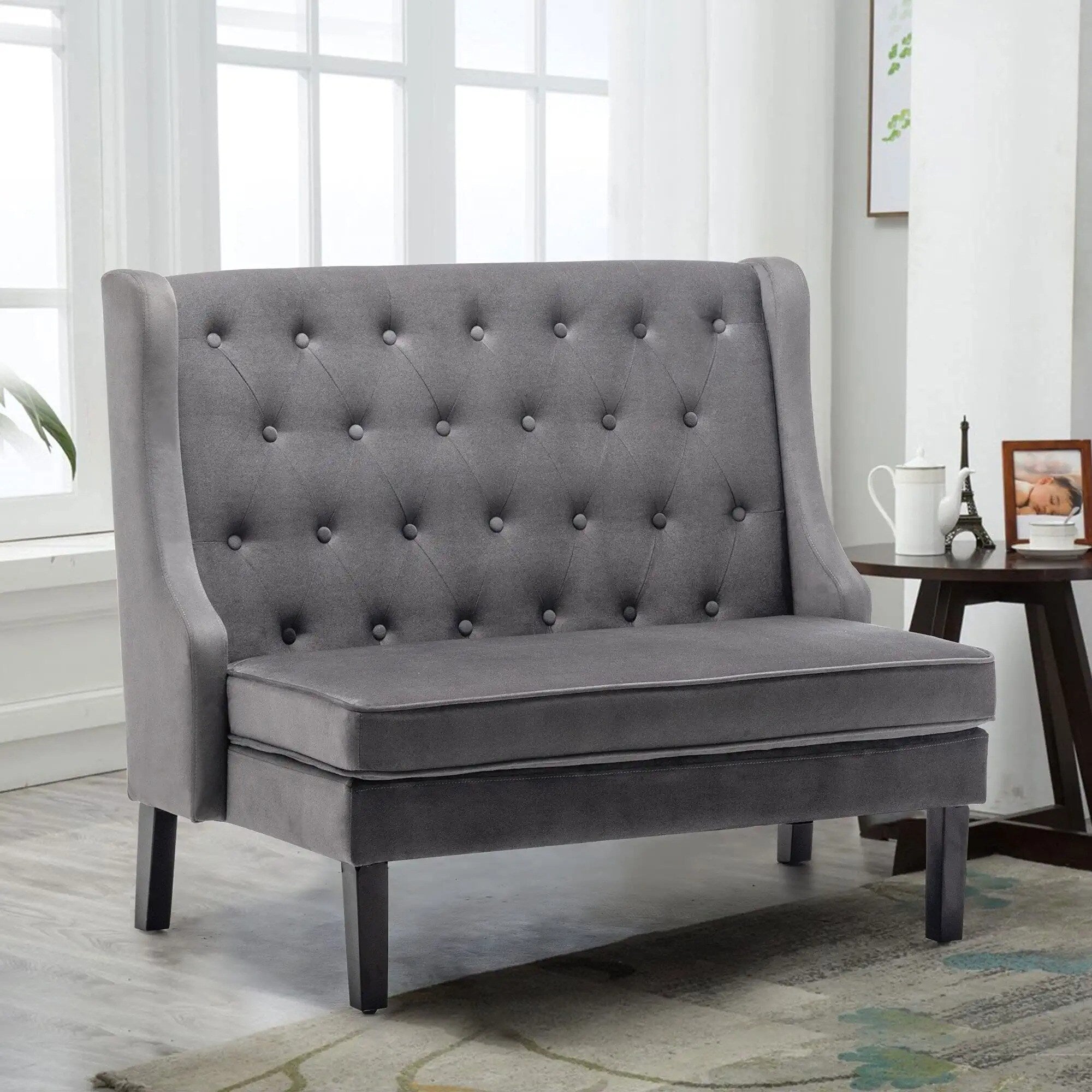 High back settee dining store