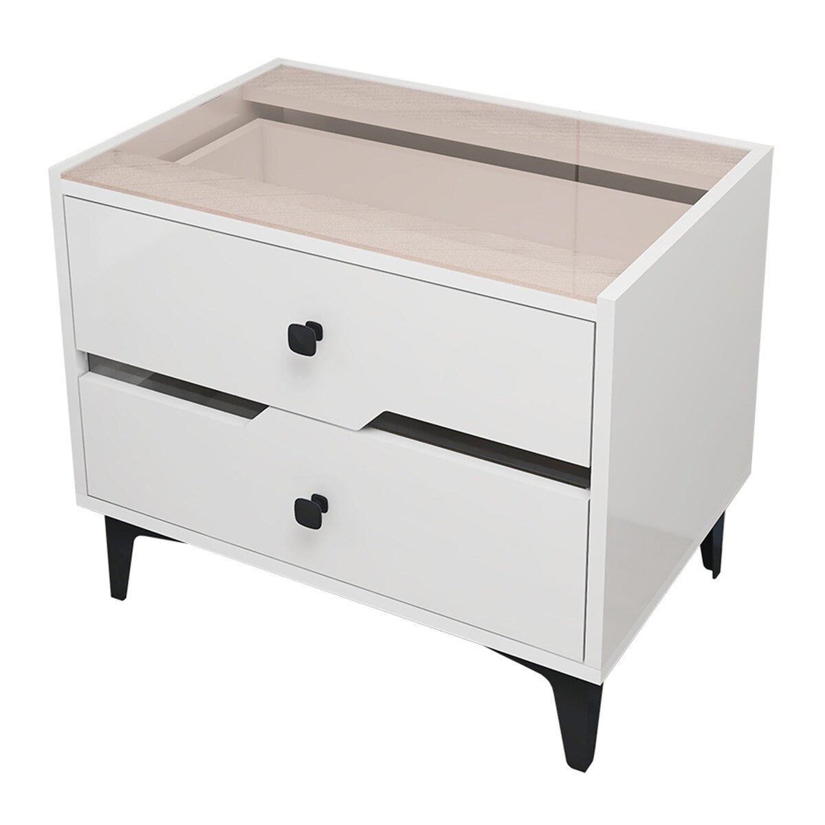 ModernSmart Bedside Table Nightstand with LED Light Nightstand Overstock