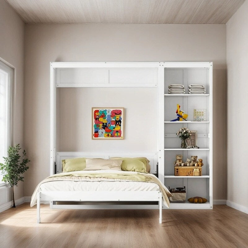 Multi function Queen Size Murphy Bed Bedroom Furniture Wall Bed with S
