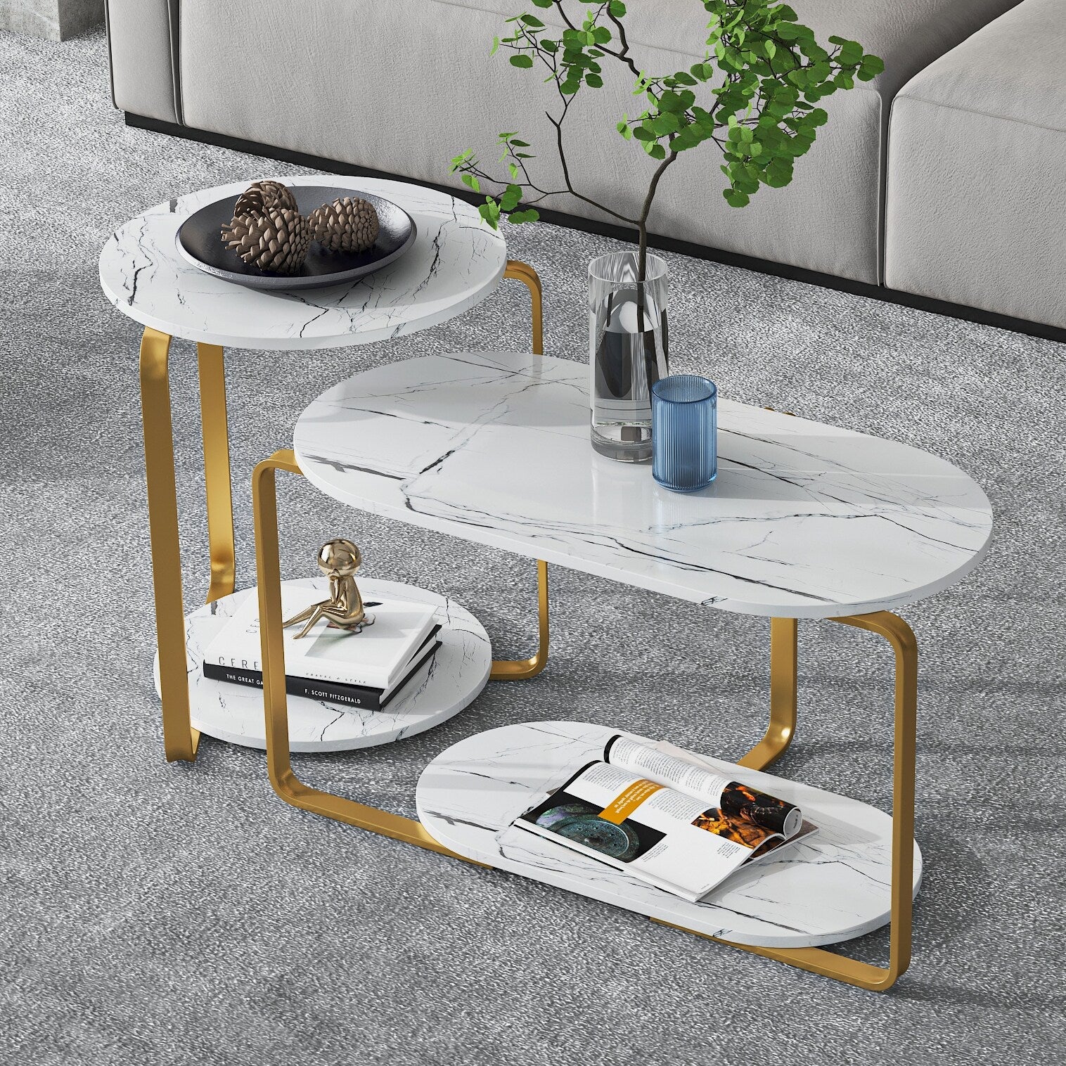 Oval nesting coffee table store