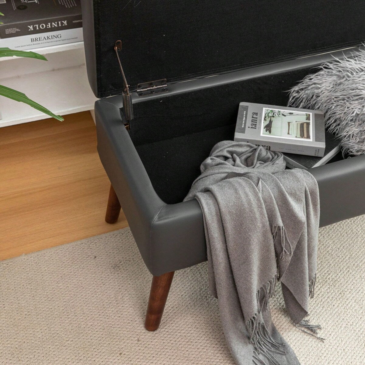 Oaks Aura Storage Bench for Bedroom End of Bed Bench Foot of Bed Ben Overstock