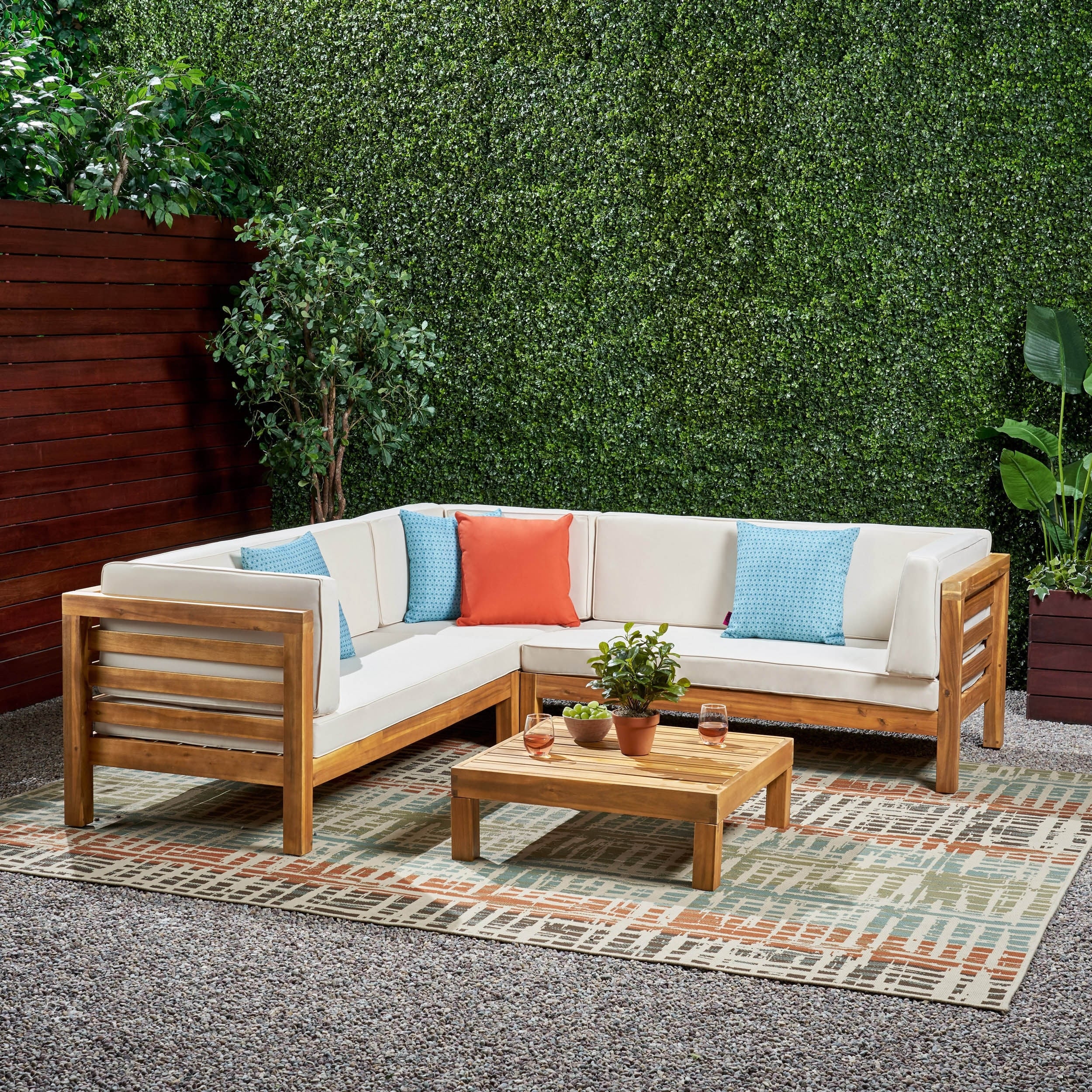 Acacia wood sectional outdoor store