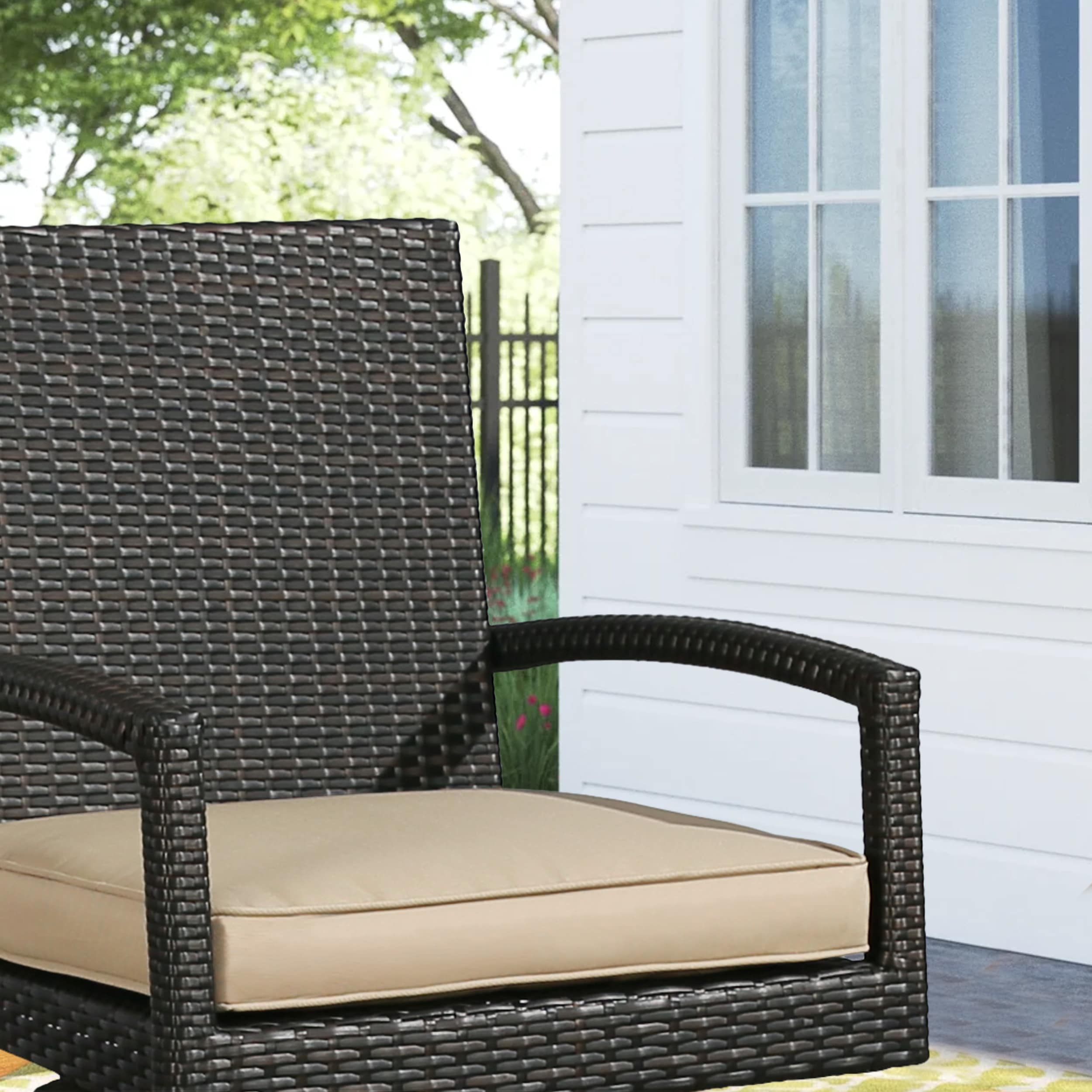 Outdoor Bar Height Stools All Weather Swivel Bar Stool with Cushion