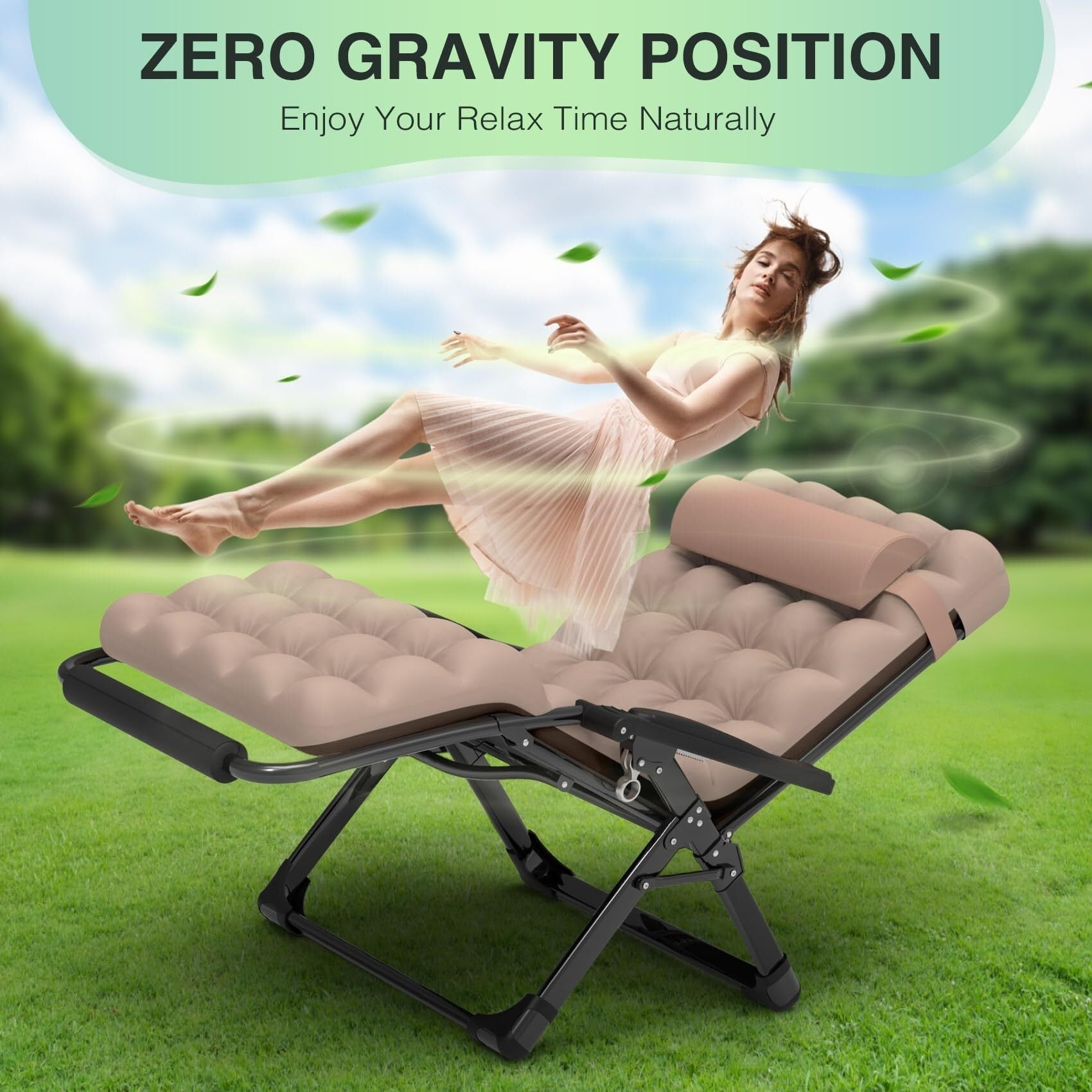 Oversized Zero Gravity Chair Lounge Chair w Removable Cushion Headres Overstock