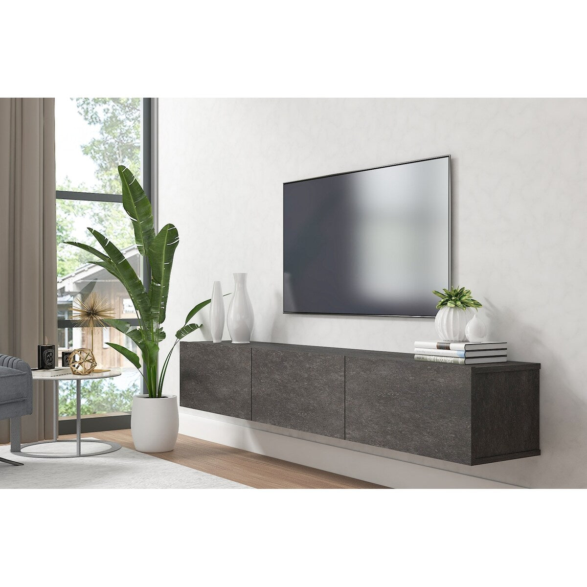 Floating tv stand overstock store