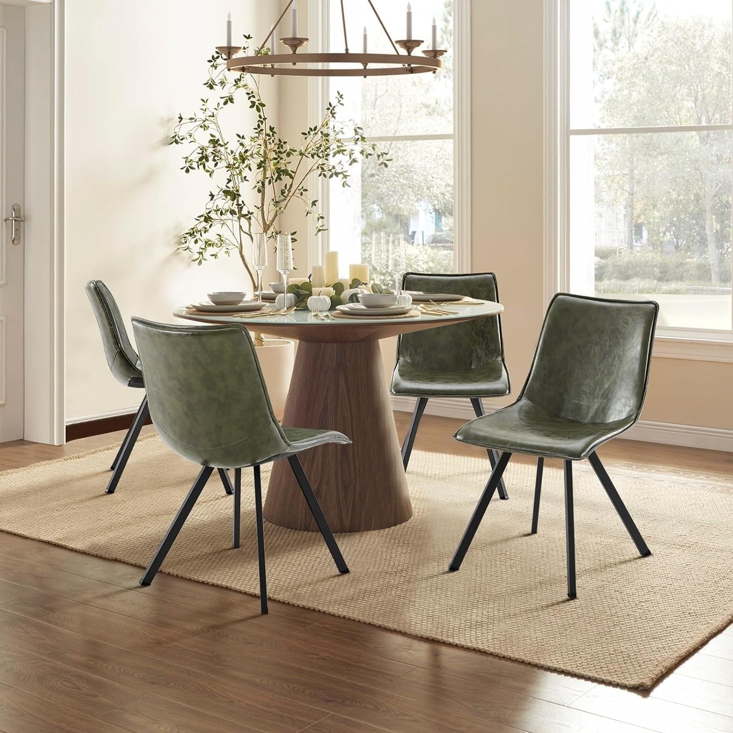 Grey leather dining table chairs store