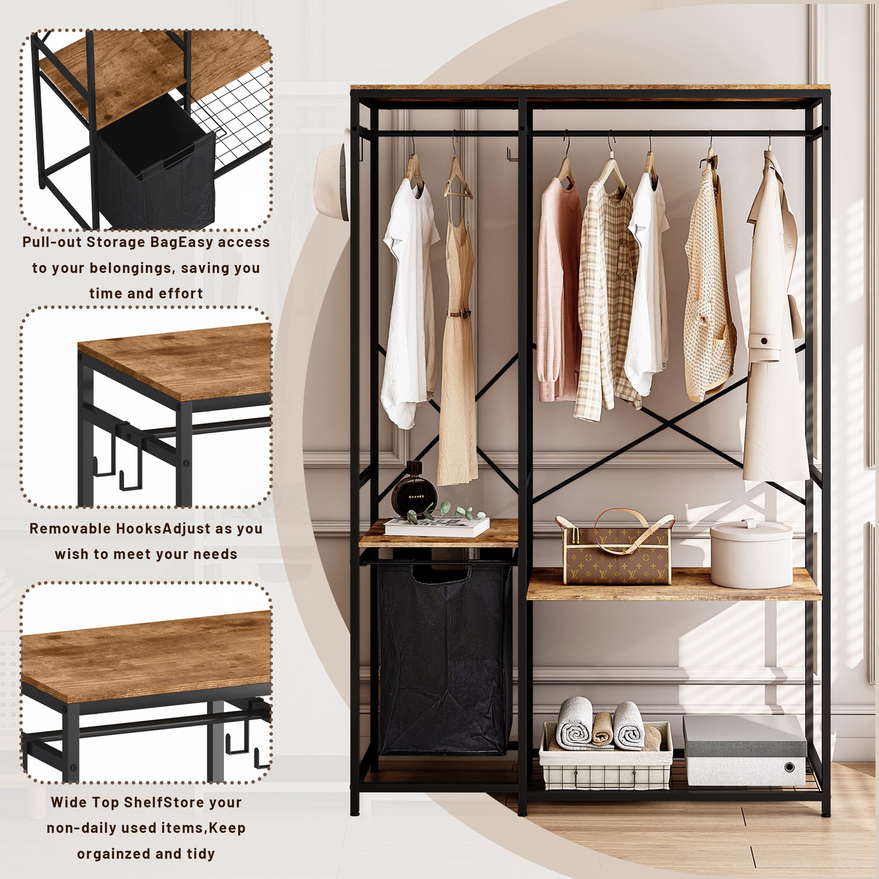 Portable cupboard for clothes store