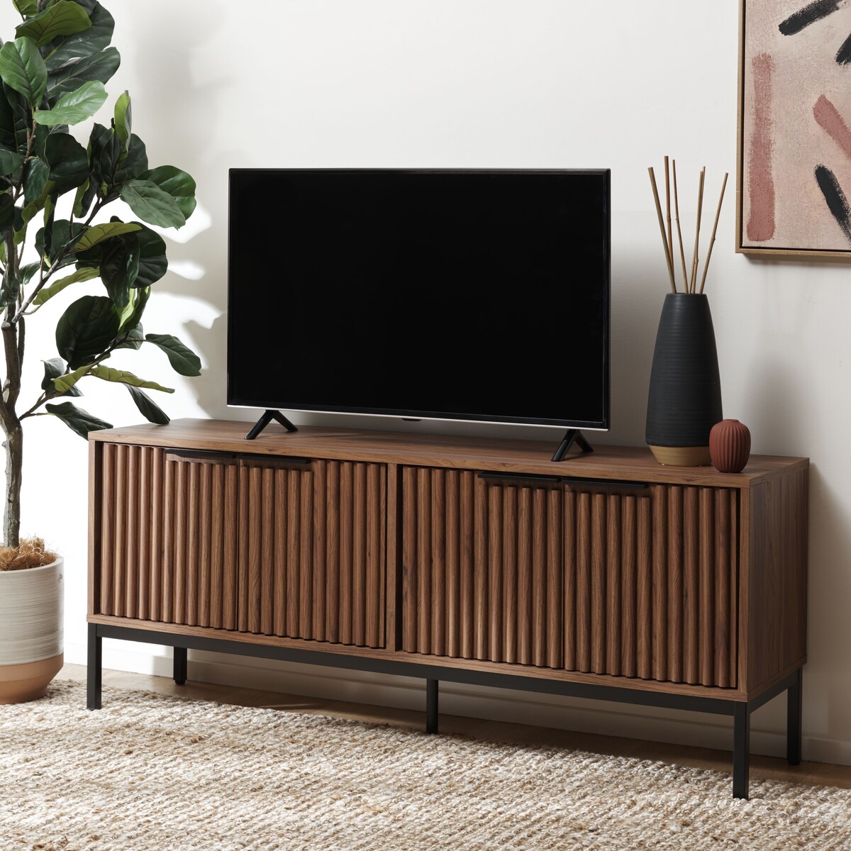 SAFAVIEH Deandra 4 Door Entertainment Media Stand Fits Up To 65 Flat Overstock