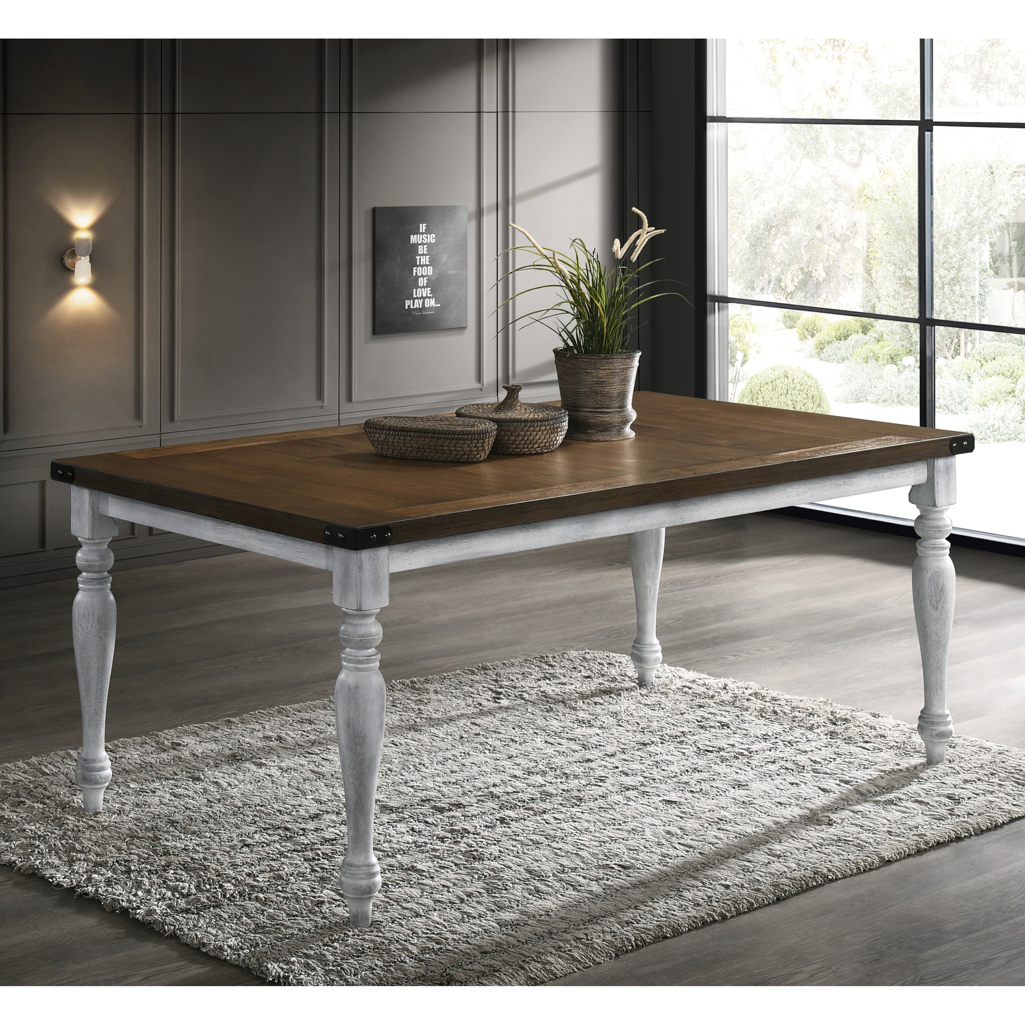 Gray table top white legs store