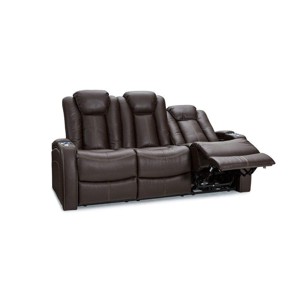 Seatcraft Omega Leather Gel Home Theater Seating Power Recline Sofa wi Overstock