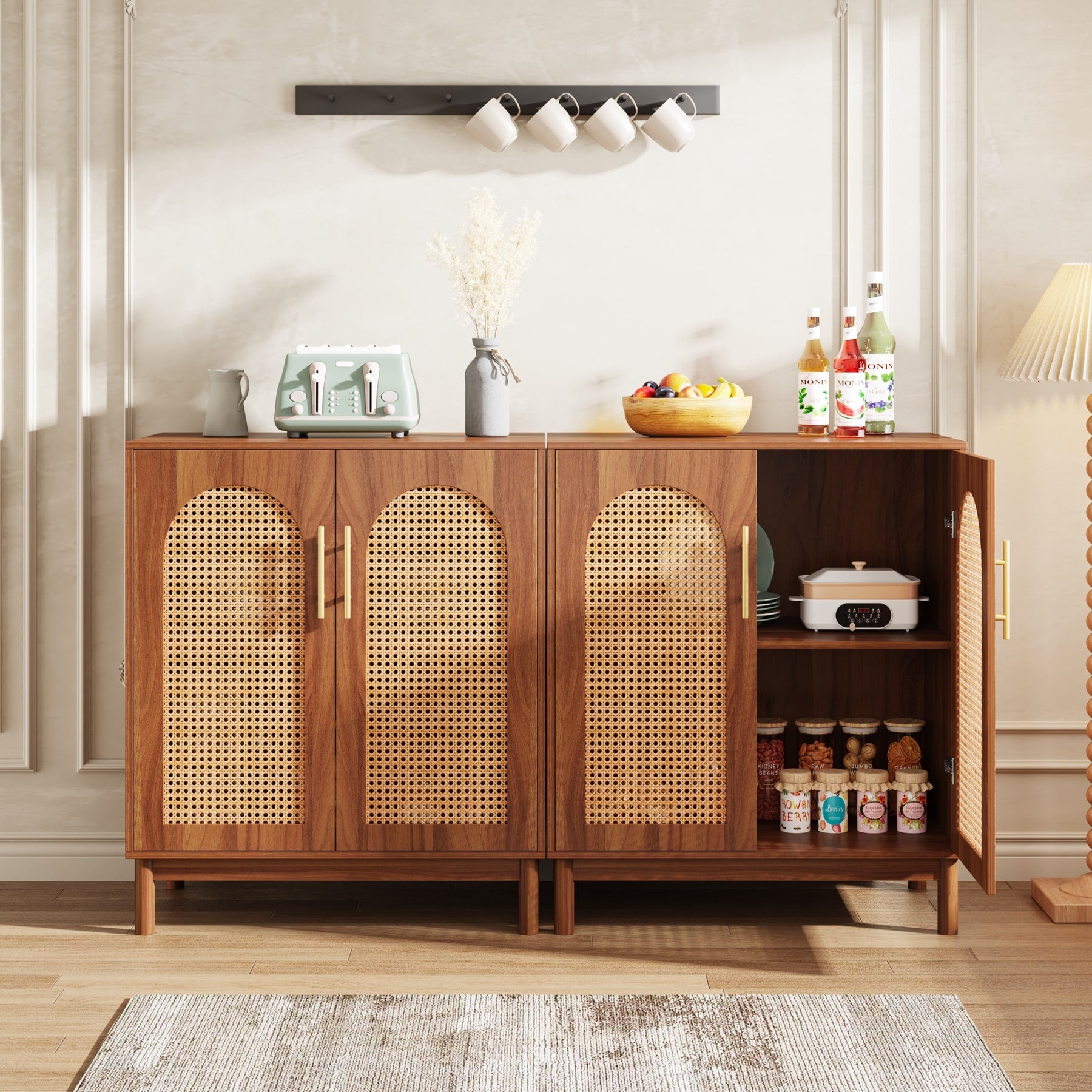 Wicker accent cabinet store